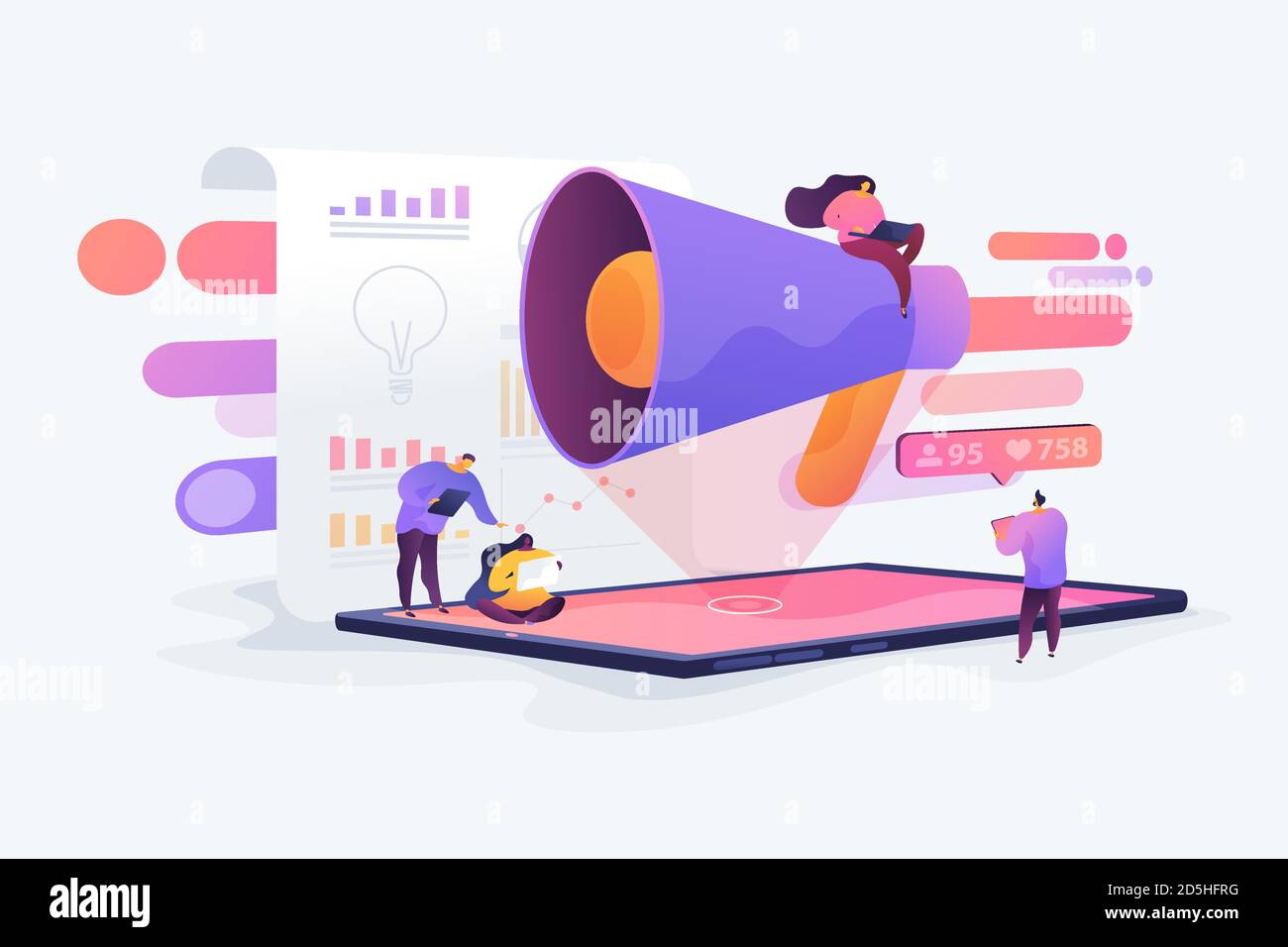 Social media management concept vector illustration Stock Vector Image ...