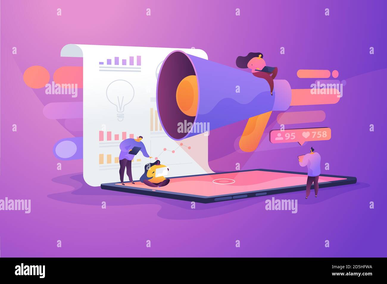 Social media management concept vector illustration Stock Vector Image ...