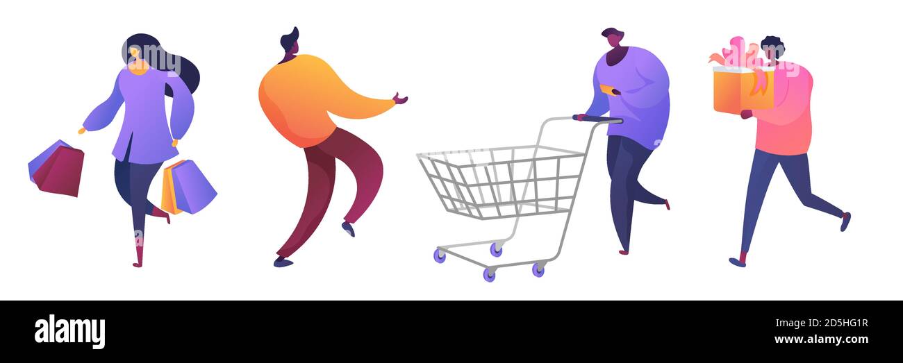 Store customers flat vector illustrations set Stock Vector Image & Art ...