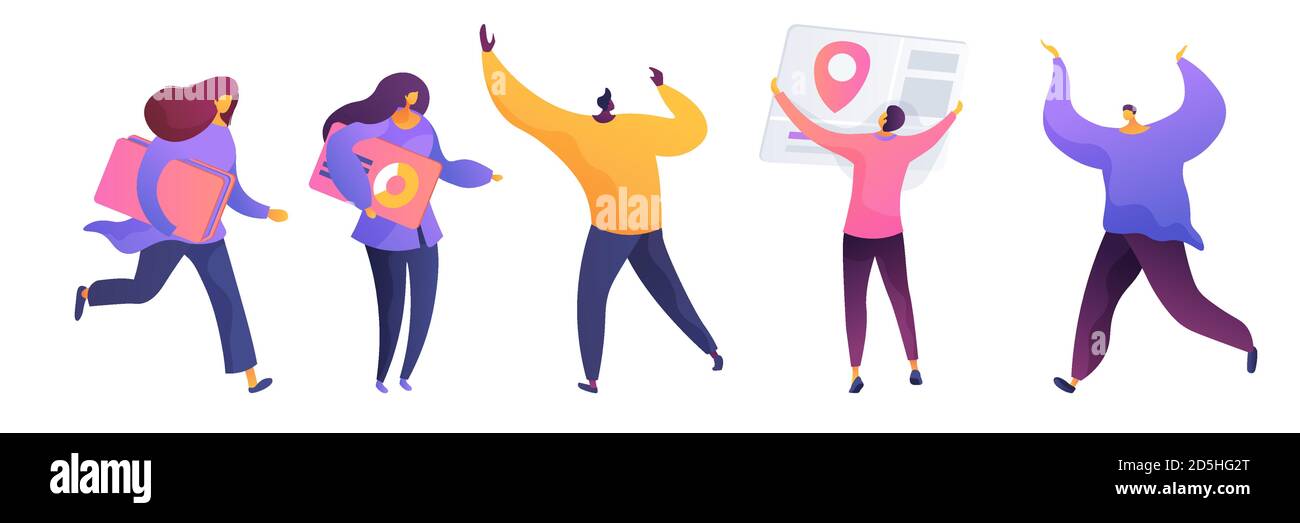 Business team flat vector illustrations set Stock Vector Image & Art ...