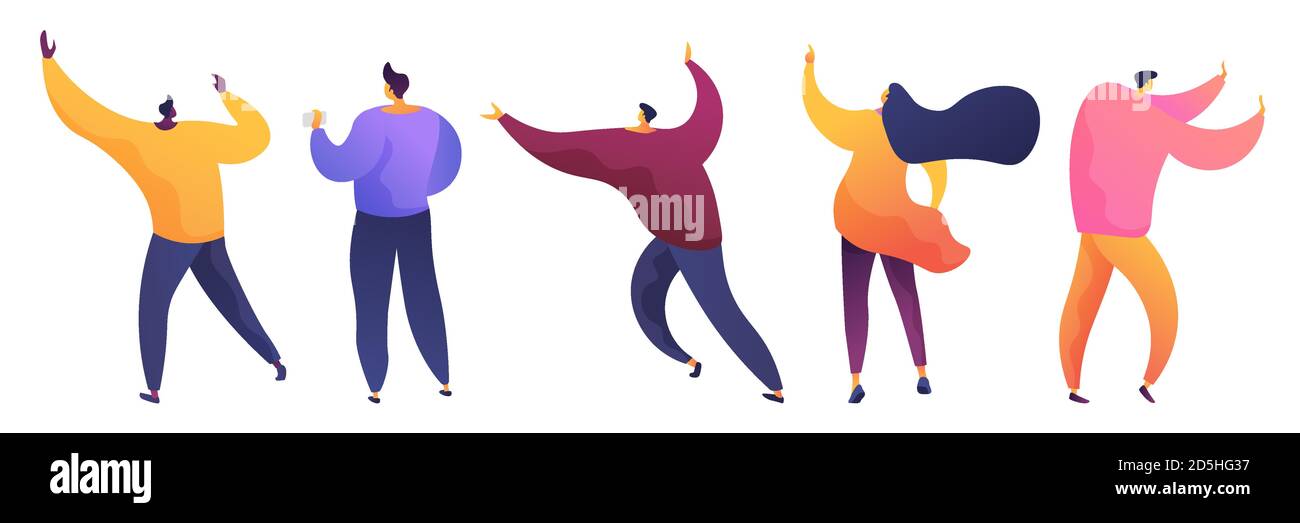 Men And Women Flat Vector Illustrations Set Stock Vector Image And Art