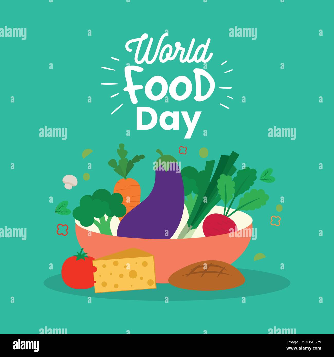 World food day poster. Fruits and vegetables - Vector Stock Vector ...