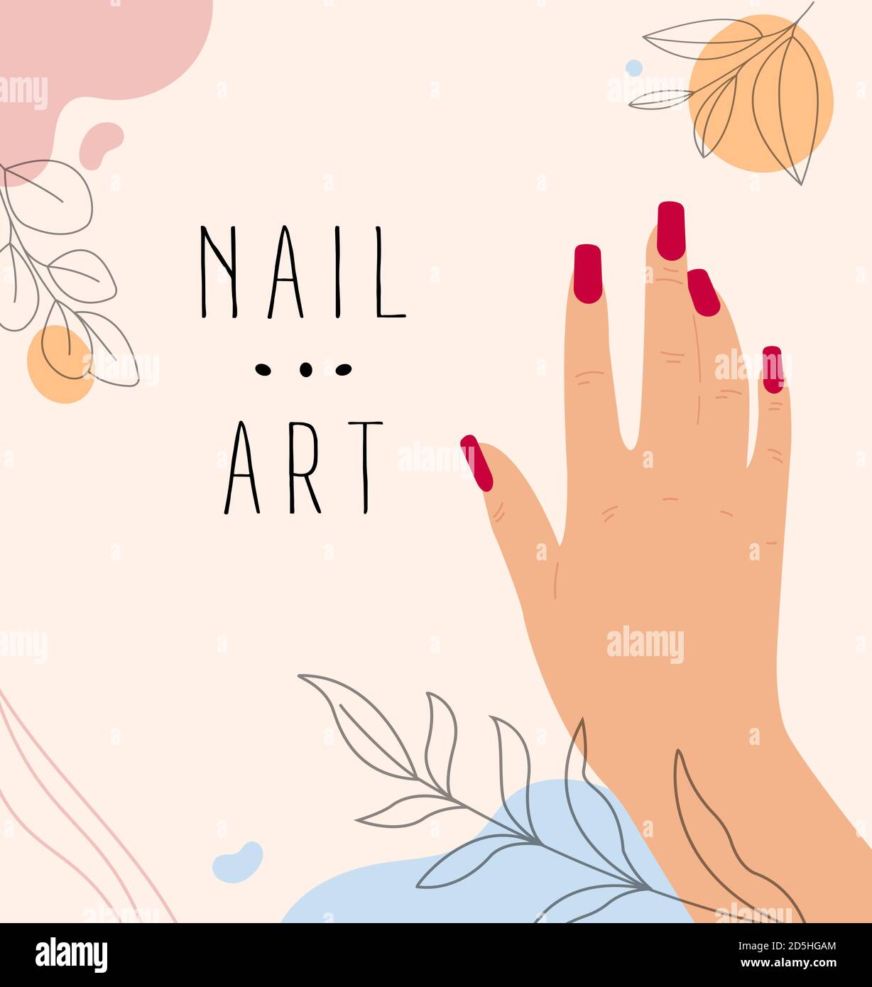 Hand drawn abstract background for beauty salon Stock Vector Image ...