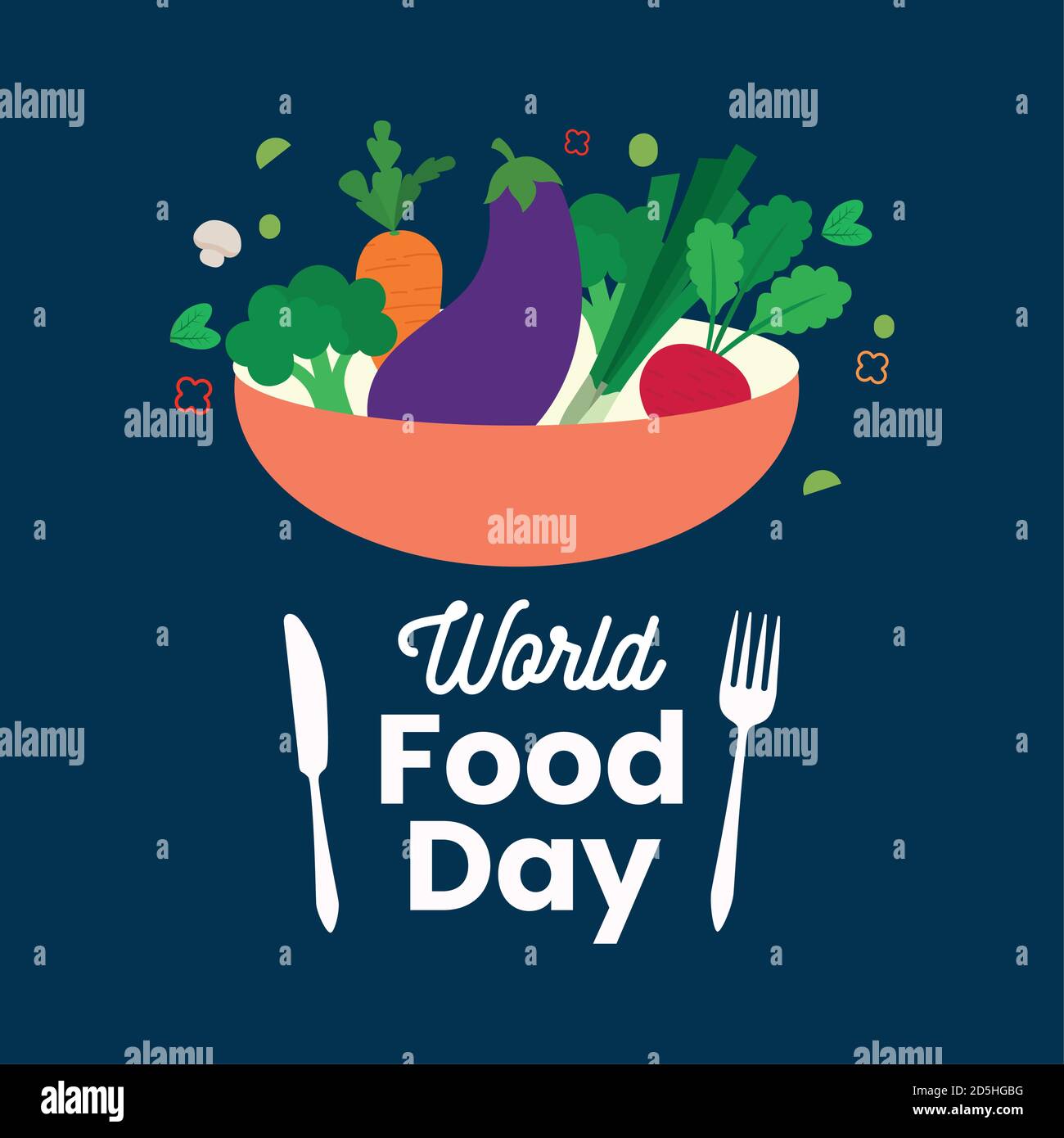 World food day poster. Fruits and vegetables - Vector Stock Vector ...