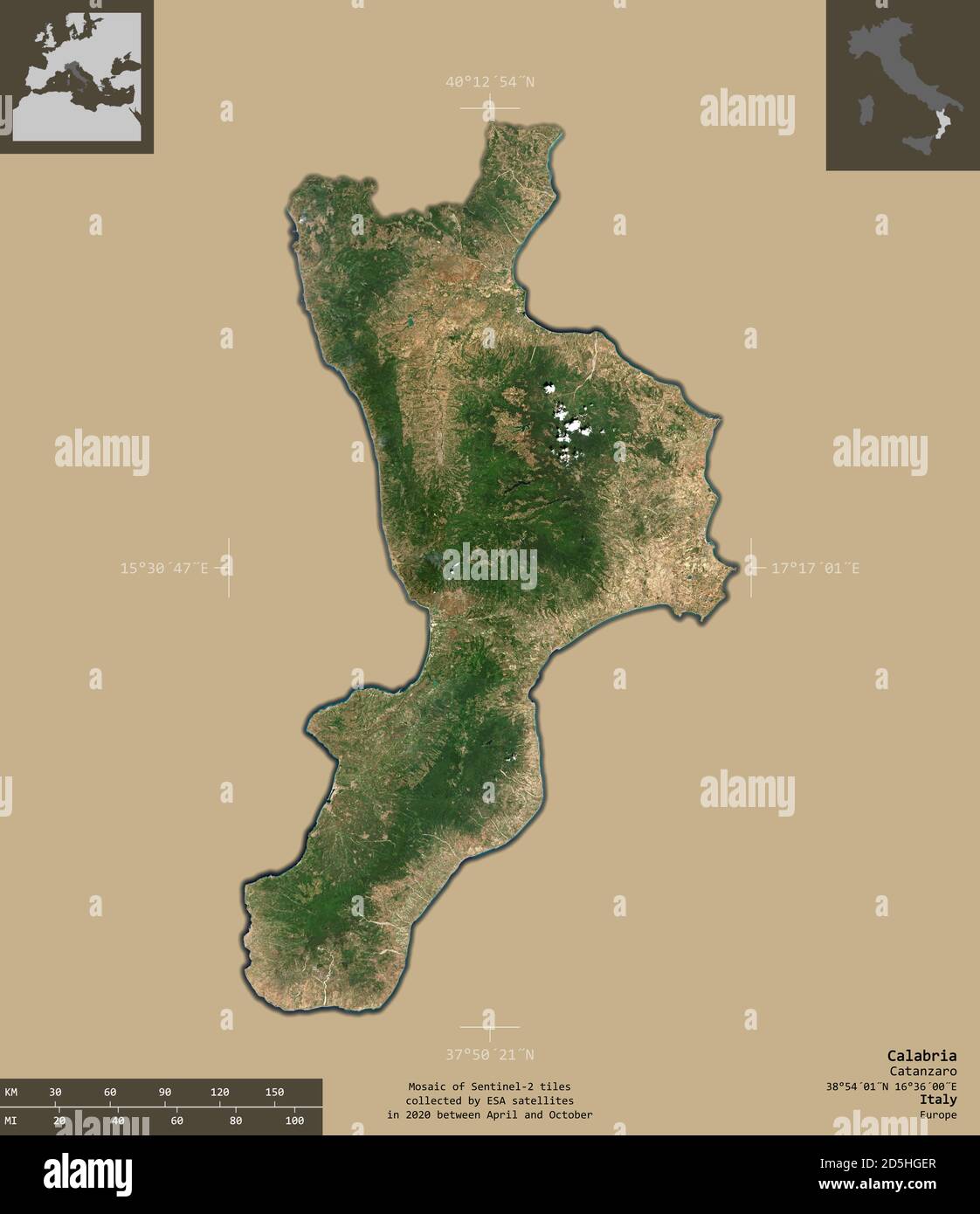 Mapa Fisico De Calabria