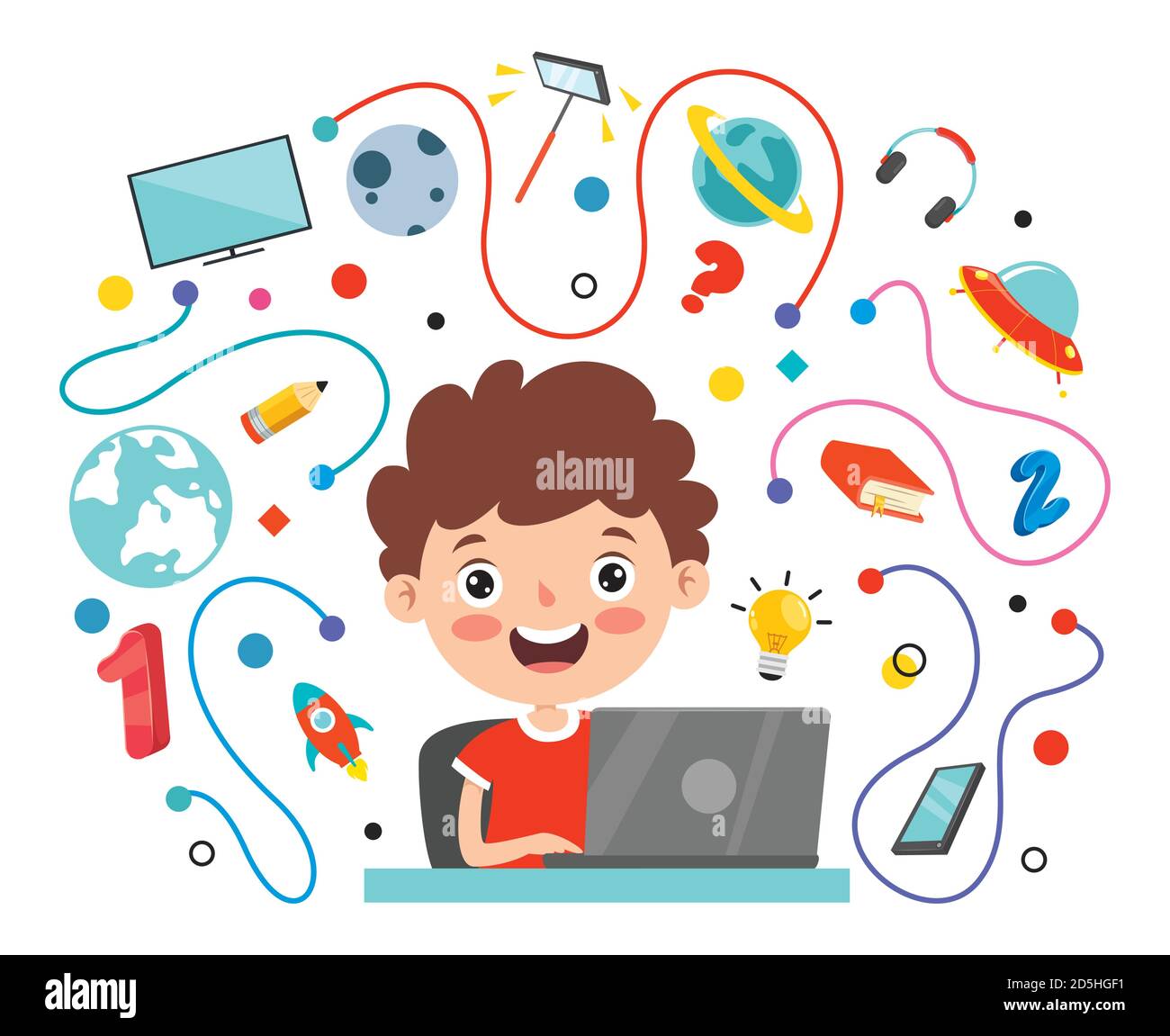Online Learning Concept With Cartoon Character Stock Vector Image & Art ...