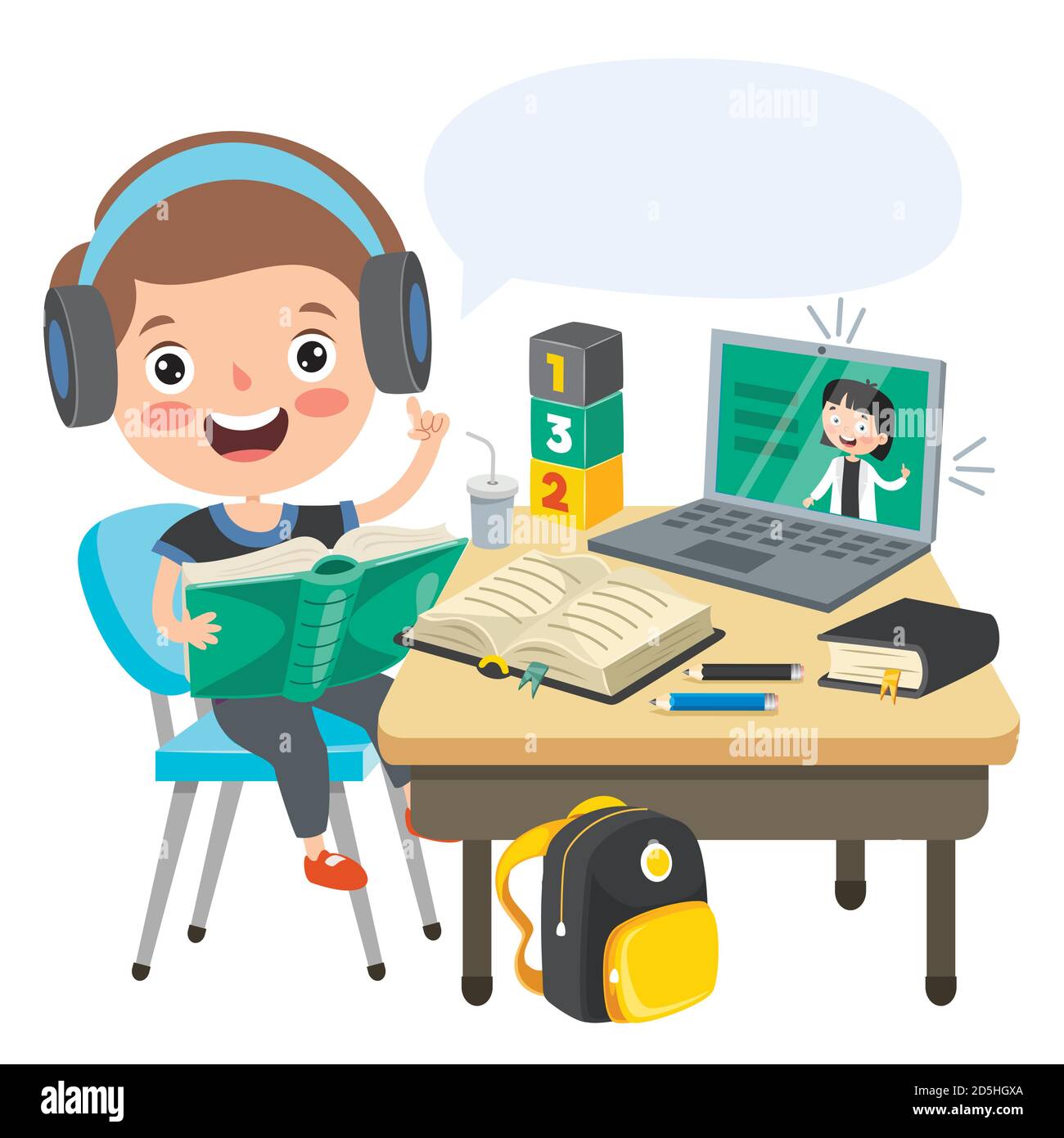 Online Learning Concept With Cartoon Character Stock Vector Image & Art ...