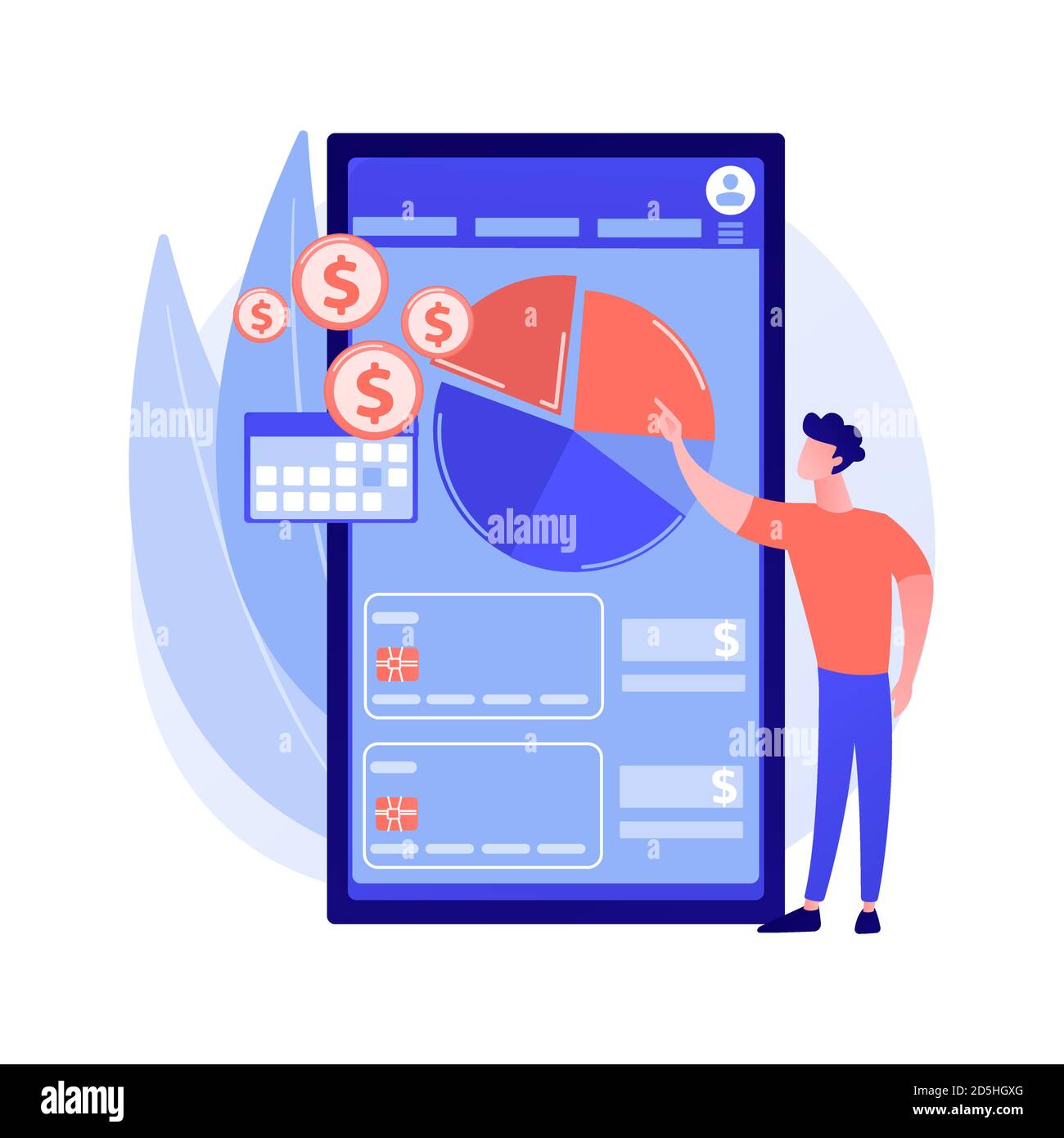 Mobile expense management abstract concept vector illustration Stock ...