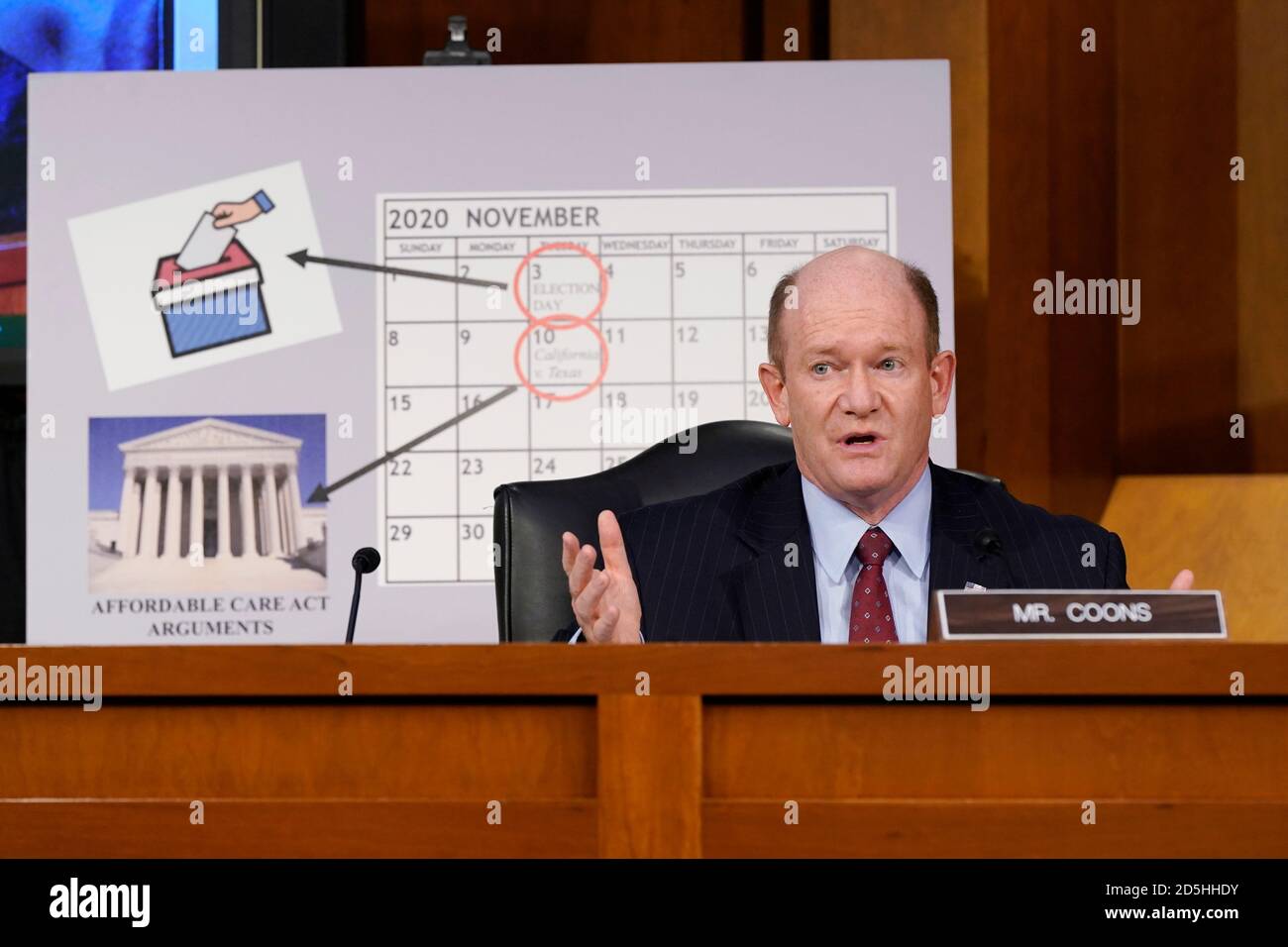 United States Senator Chris Coons (Democrat of Delaware), talks during ...