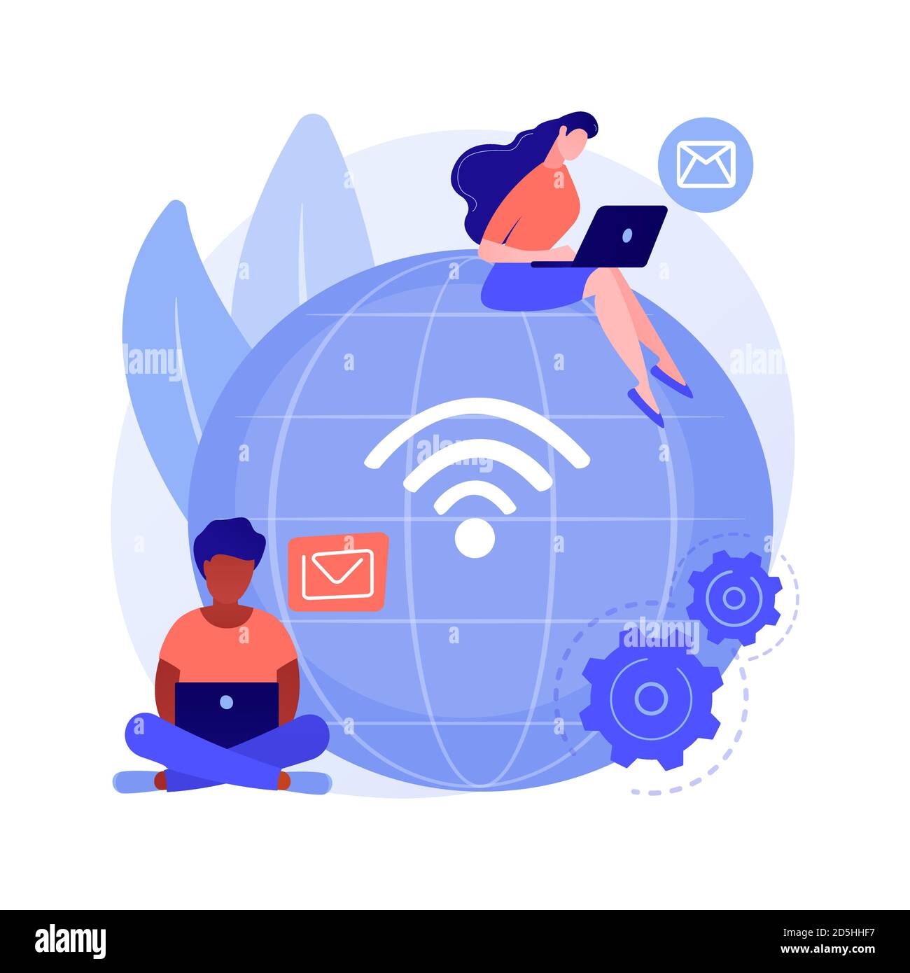 Distance working abstract concept vector illustration Stock Vector ...