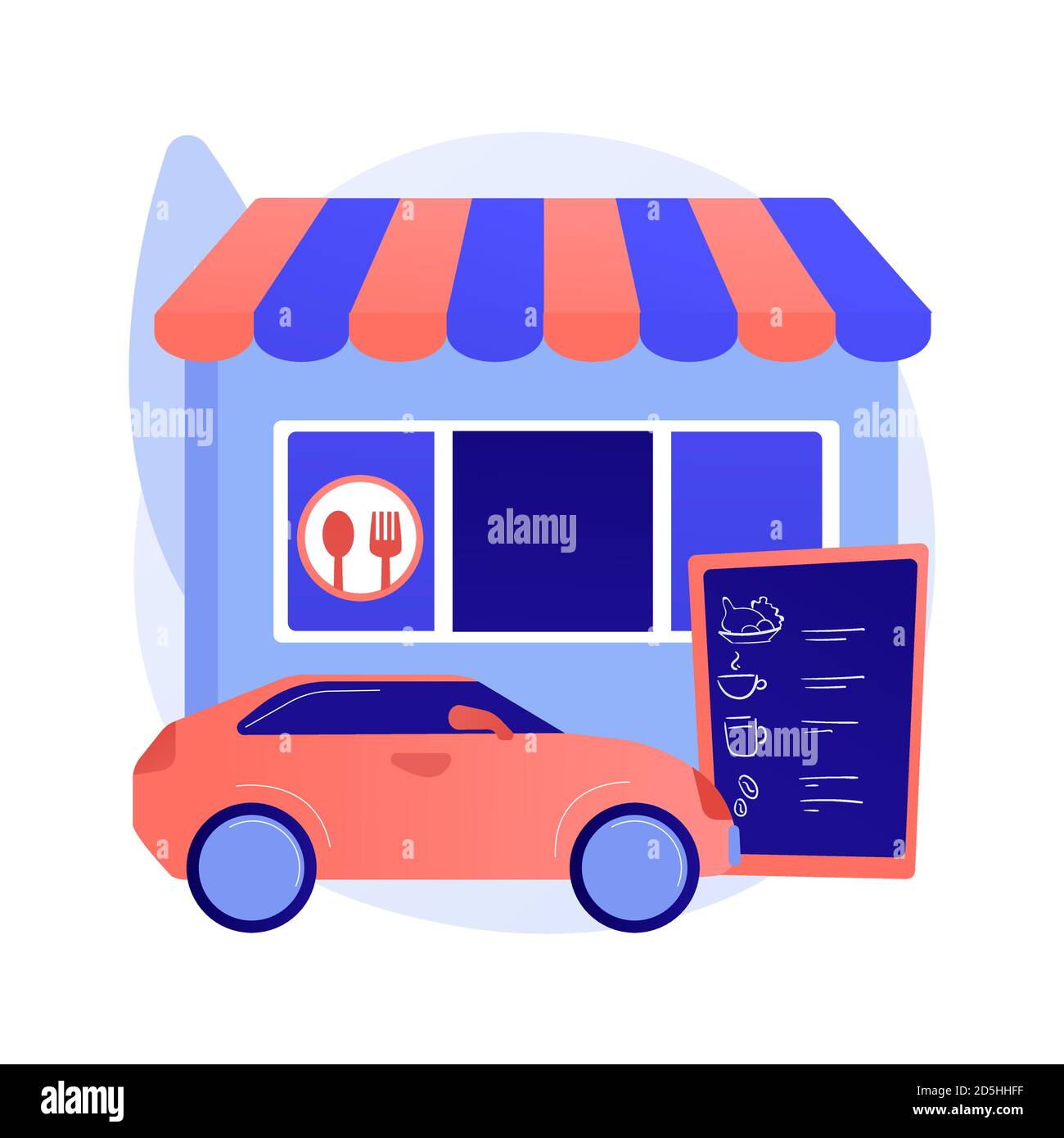 Drive-in restaurant abstract concept vector illustration Stock Vector ...