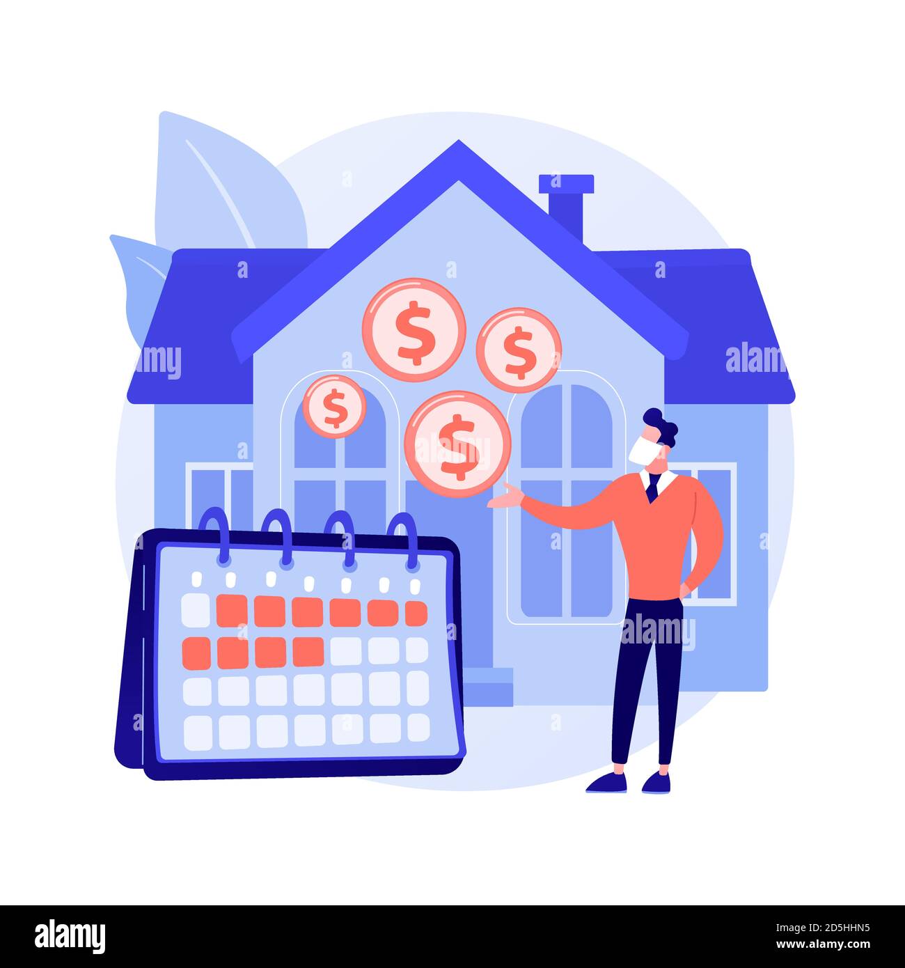 Paid leave for quarantined workers abstract concept vector illustration ...