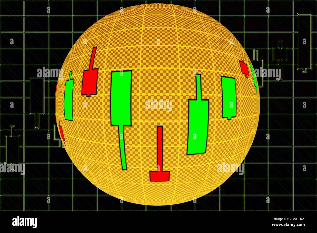 An abstract 3d candlestick chart bubble shape background image Stock ...