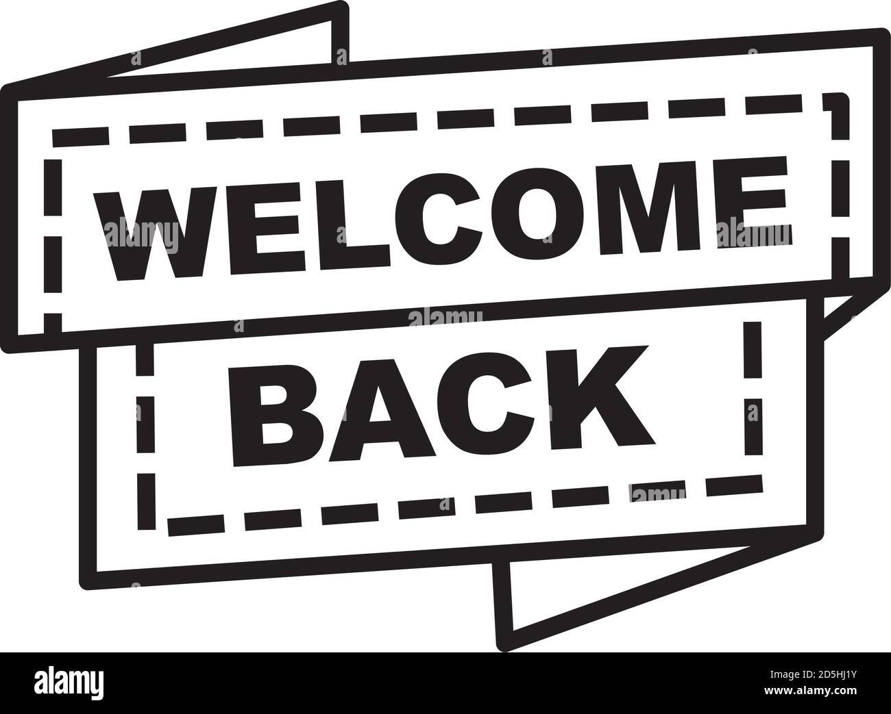 welcome back ribbon line style icon vector design Stock Vector Image ...