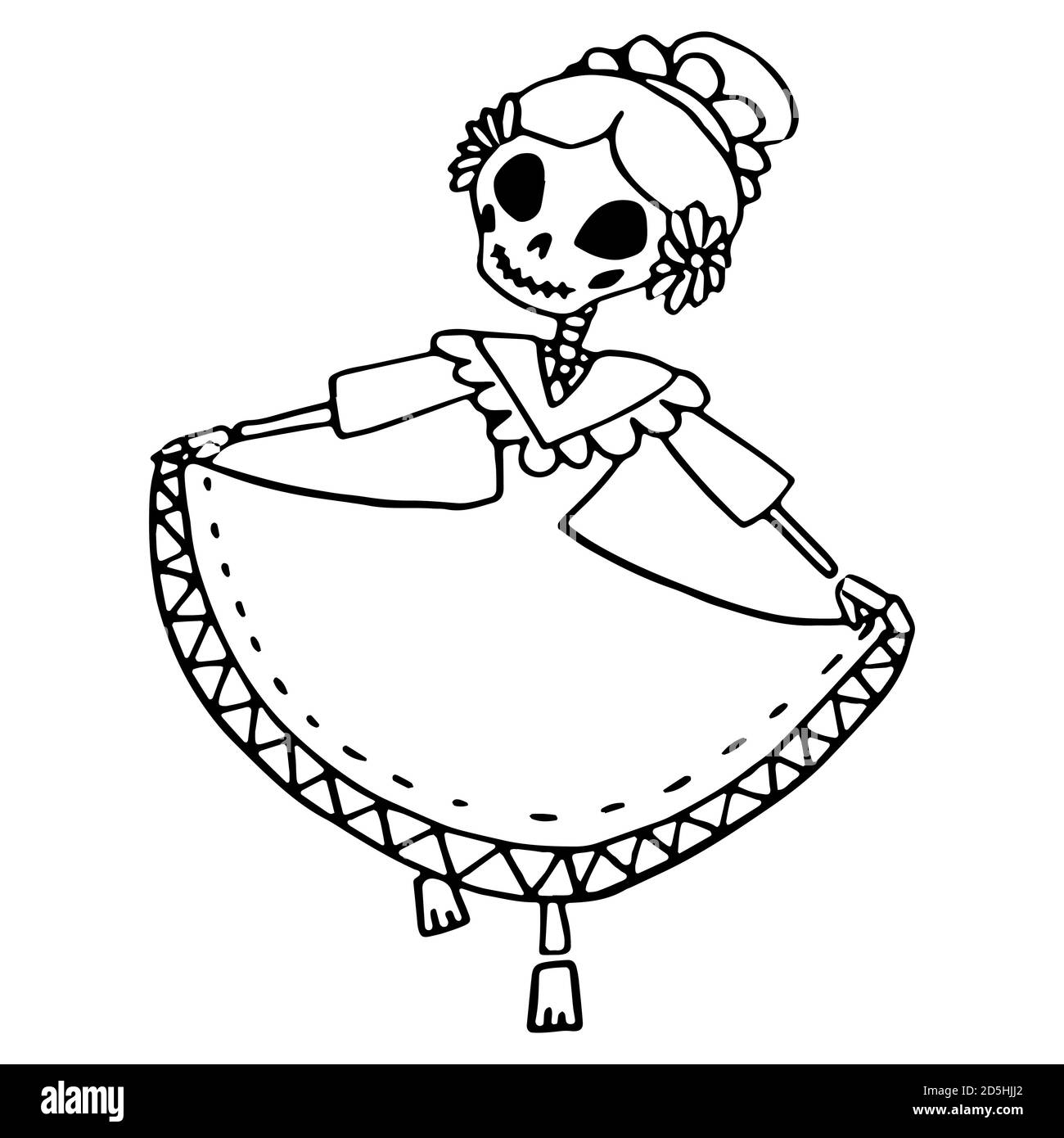 Woman with skeleton Stock Vector Images - Alamy