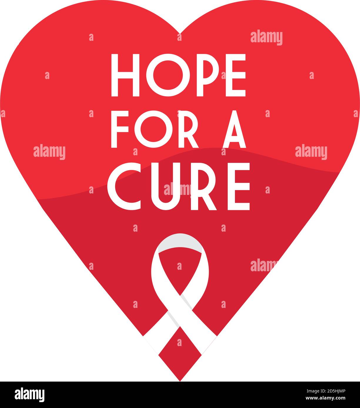 hope for a cure world aids day ribbon with ribbon on heart vector ...