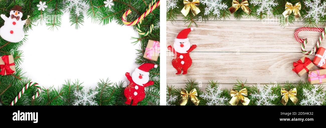 Christmas Christmas frame decorated isolated on white background with ...