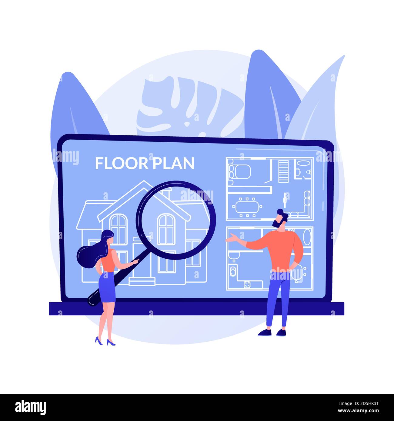 Real estate floor plan abstract concept vector illustration Stock ...