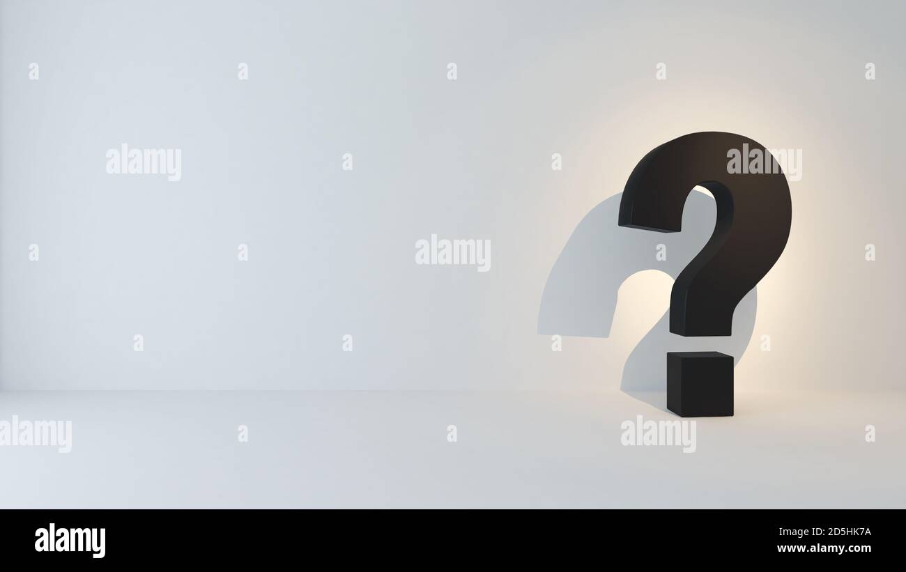 Question marks concept background, black question mark with shadow ...