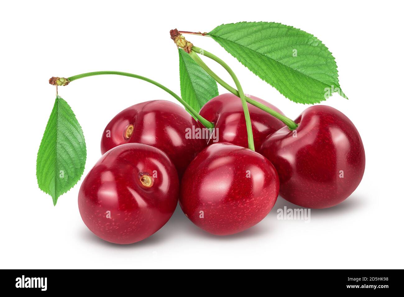 red sweet cherry isolated on white background with clipping path and ...