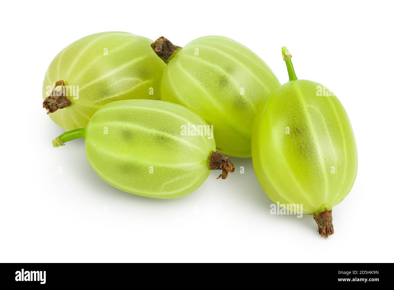 Green gooseberry isolated on white background with clipping path and ...