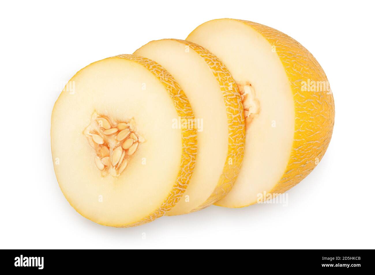 Melon half and slices isolated on white background with clipping path ...