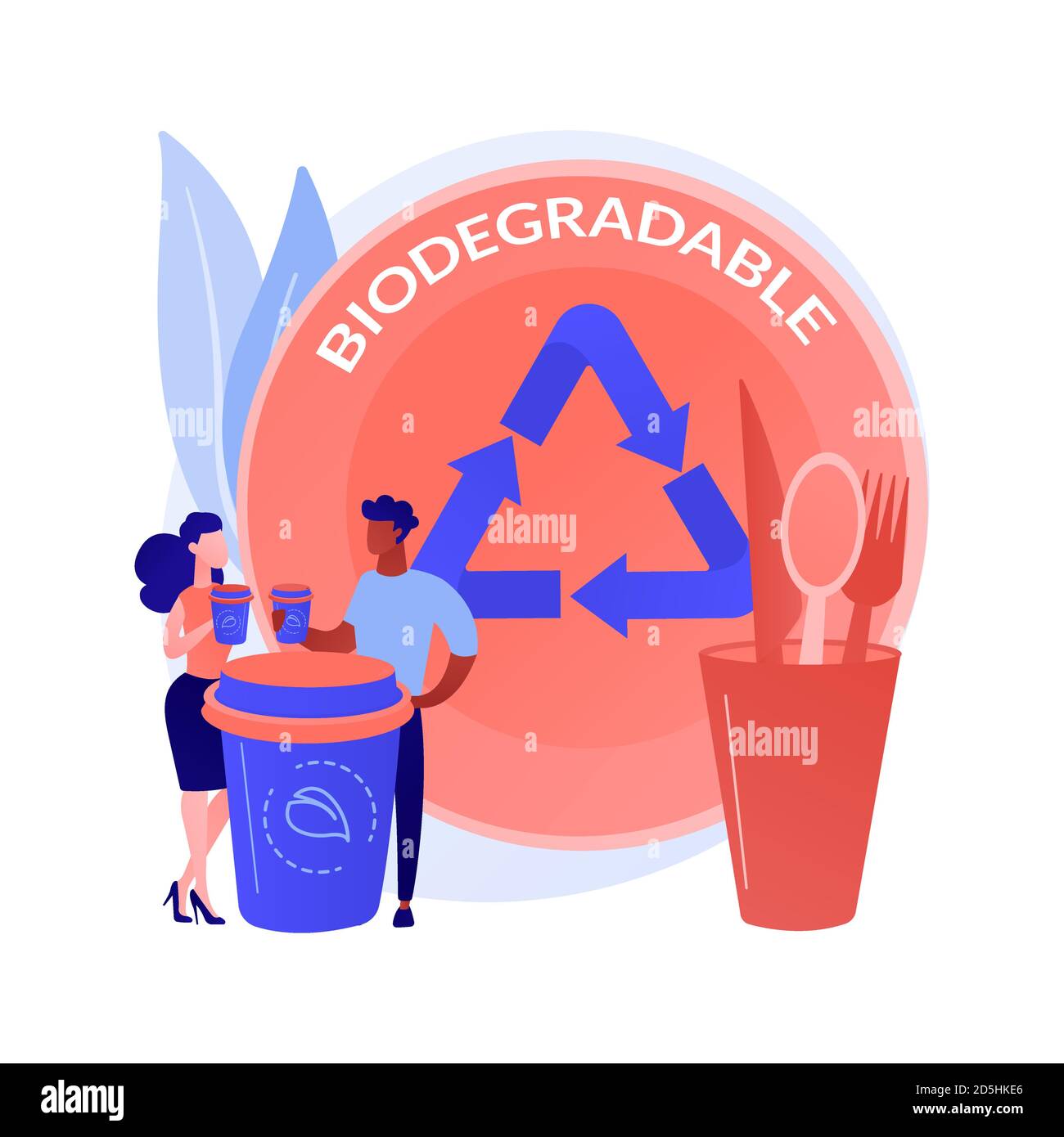 Biodegradable disposable tableware abstract concept vector illustration ...