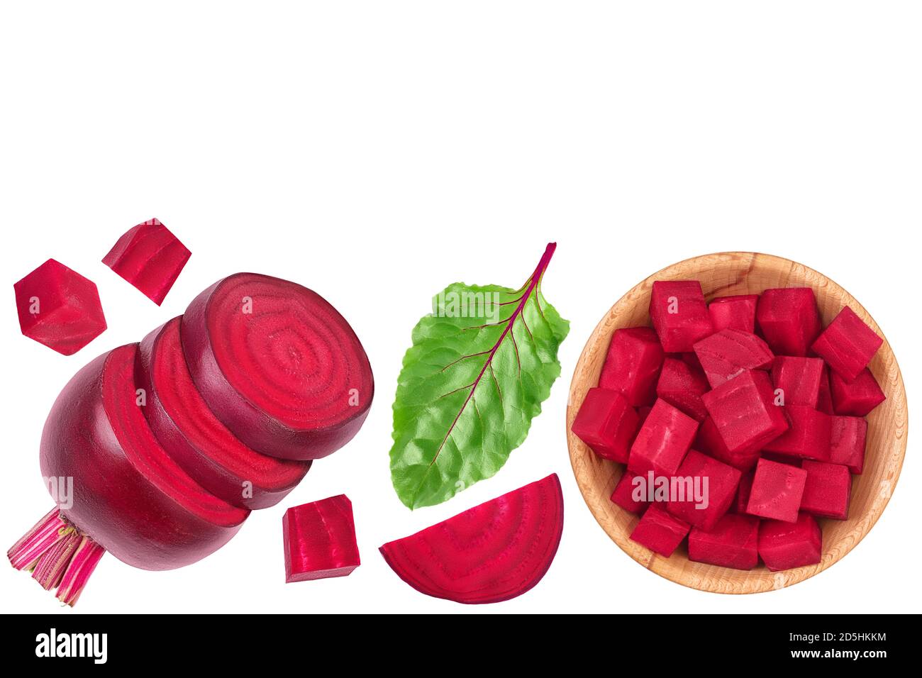 beetroot slices isolated on white background with clipping path . Top ...