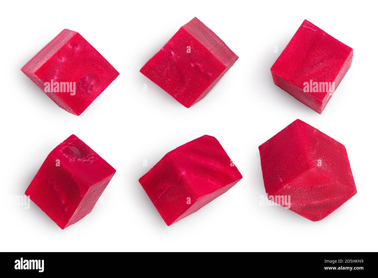beetroot diced isolated on white background with clipping path and full ...