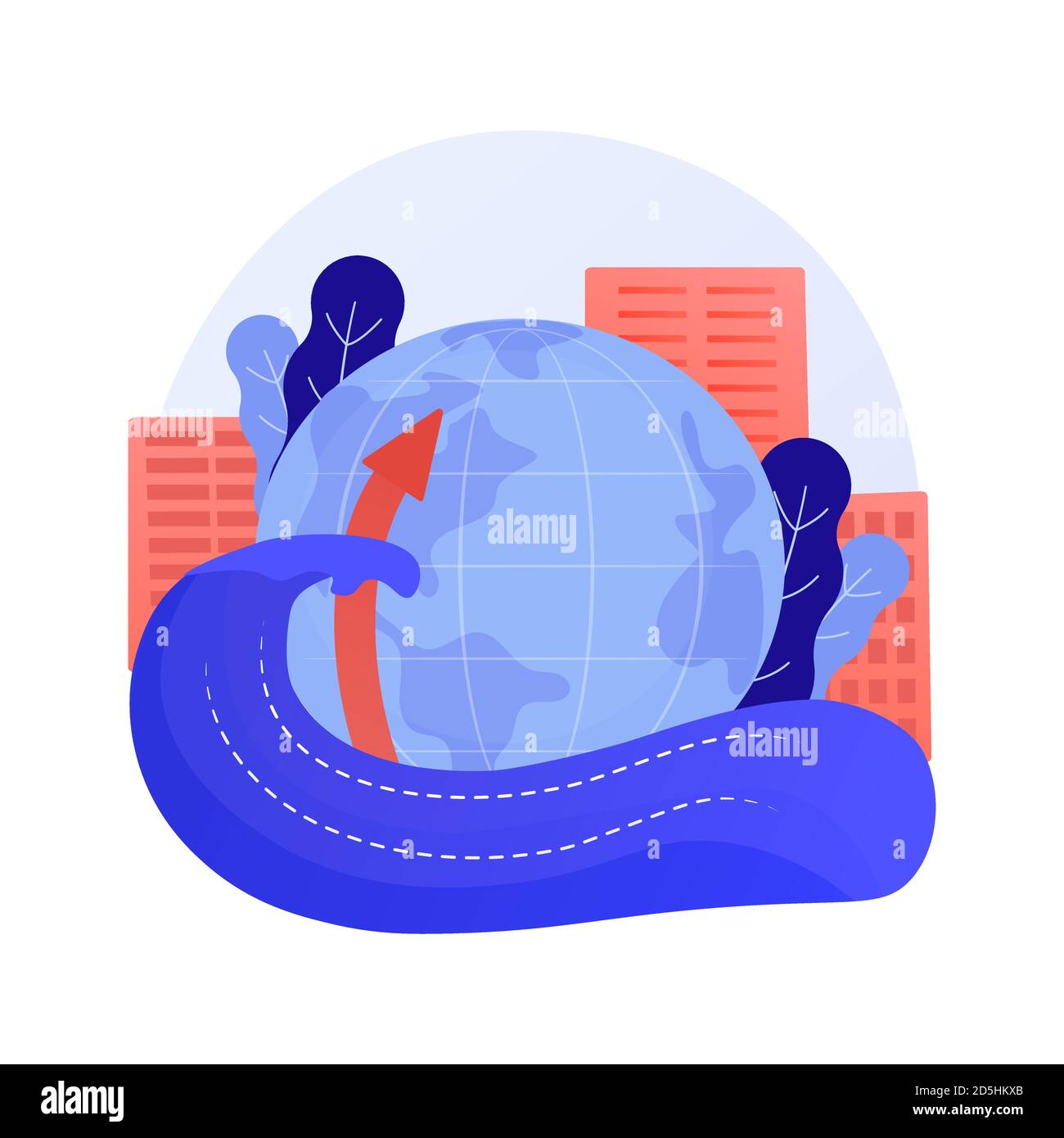 Sea level rise abstract concept vector illustration Stock Vector Image ...