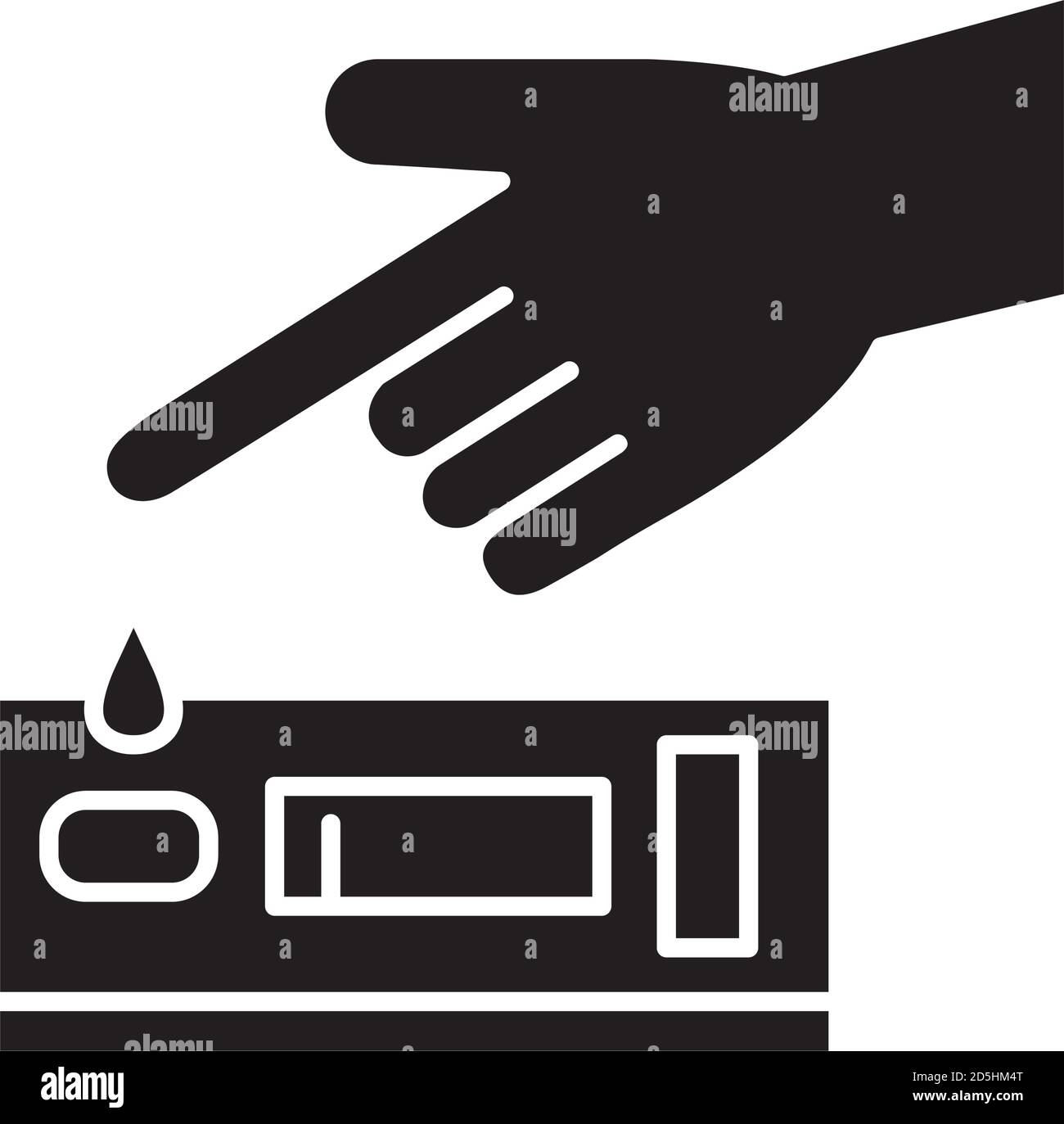 hand with drop and test silhouette style icon vector design Stock ...