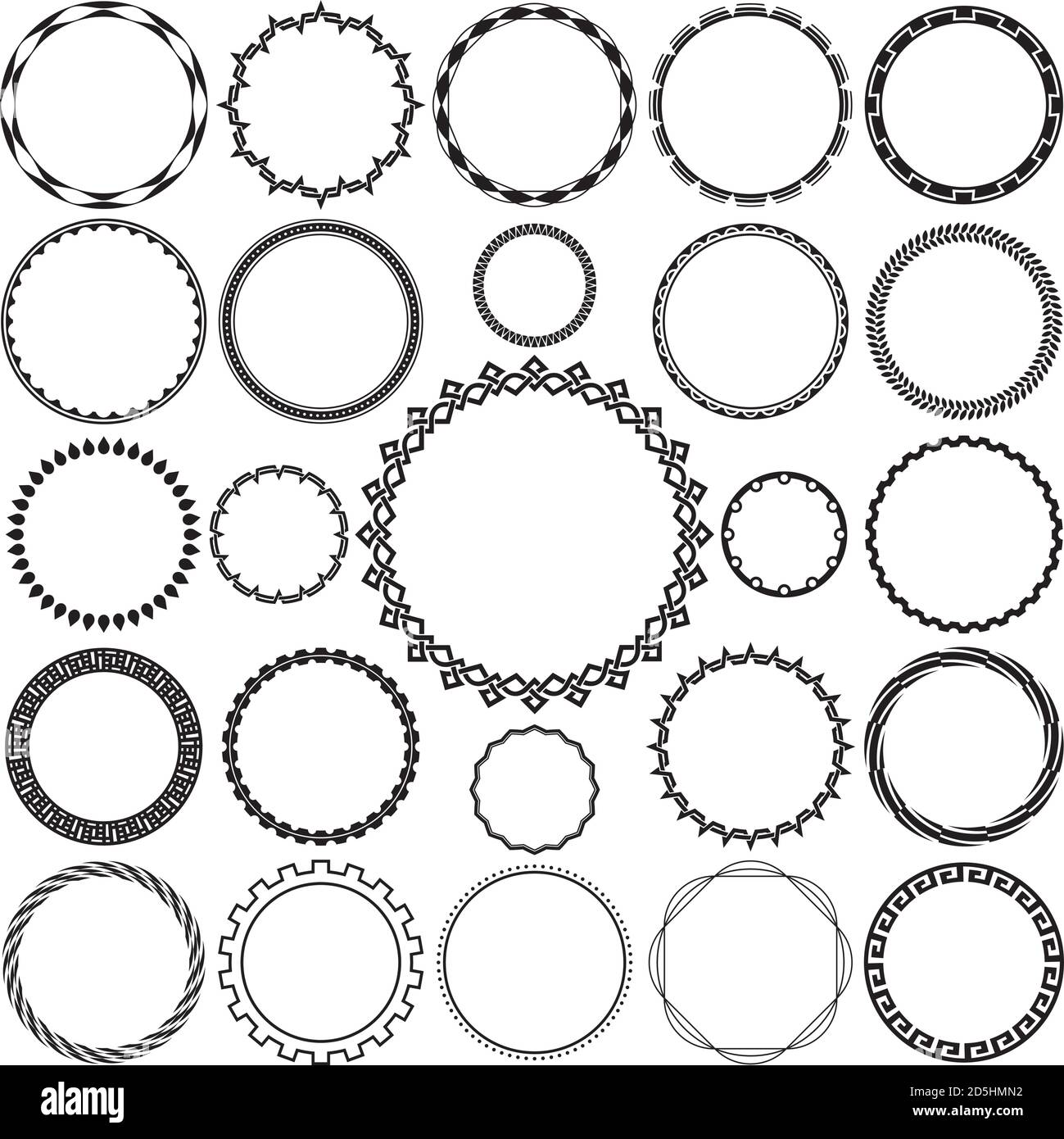 Collection of Round Decorative Ornamental Border Frames. Ideal for ...