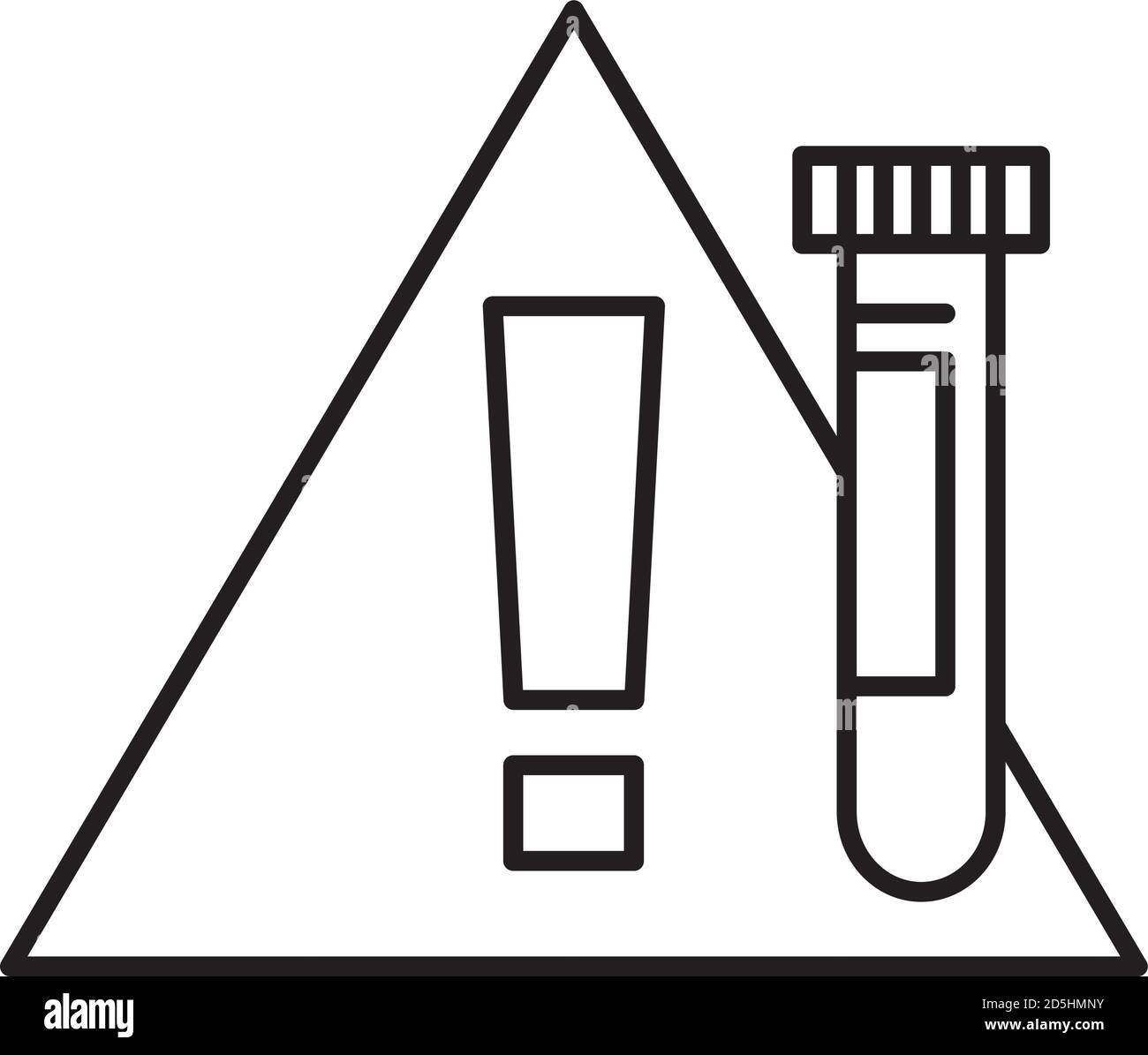 test tube and warning road sign line style icon vector design Stock ...