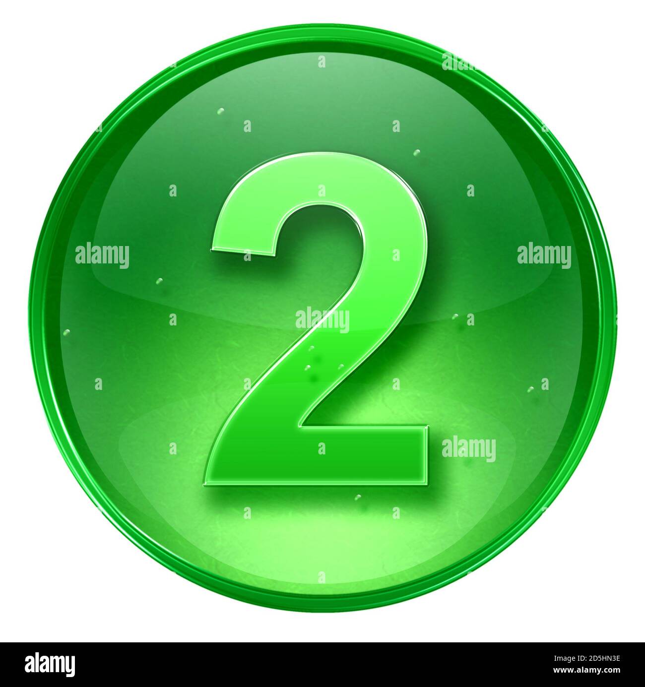 number two icon green, isolated on white background Stock Photo - Alamy