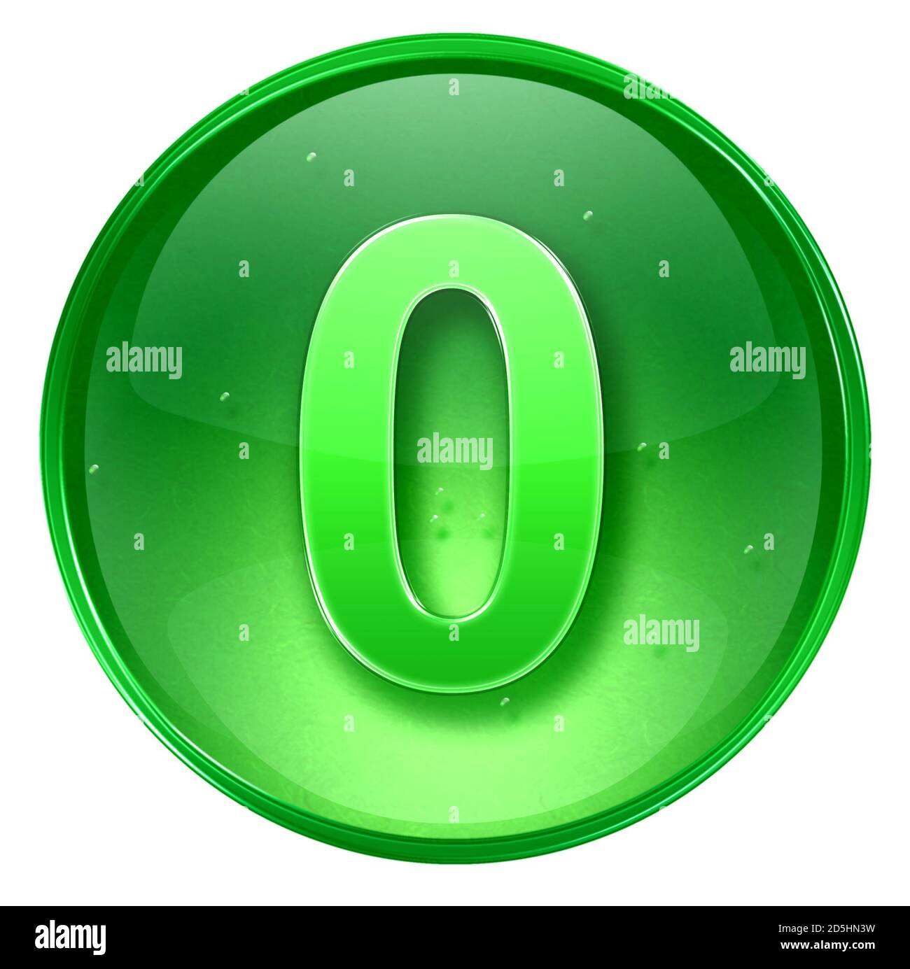 number zero icon green, isolated on white background Stock Photo - Alamy