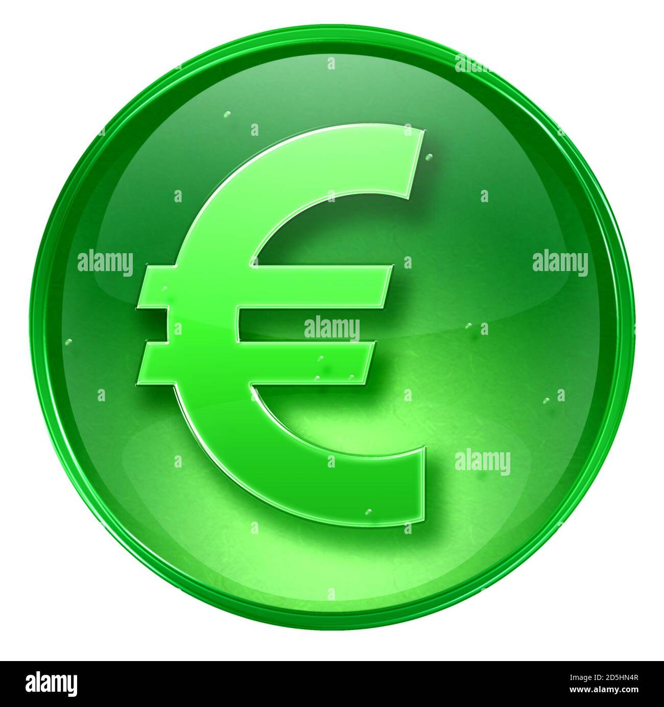 Euro icon green, isolated on white background Stock Photo - Alamy