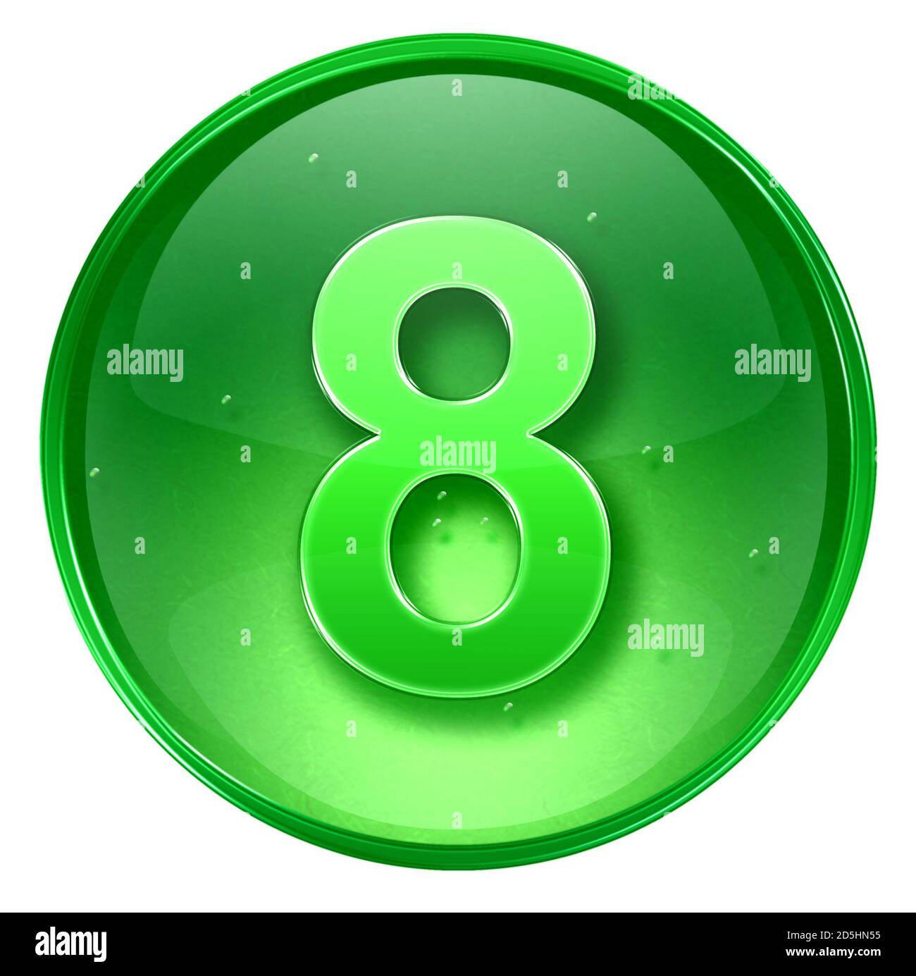number eight icon green, isolated on white background Stock Photo - Alamy