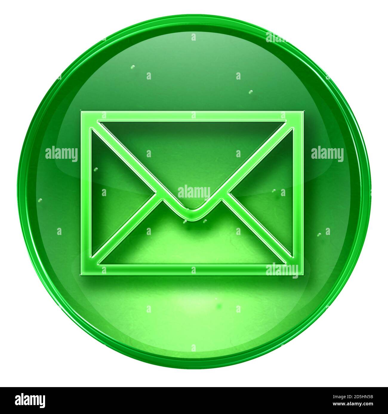 postal envelope icon green, isolated on white background Stock Photo ...