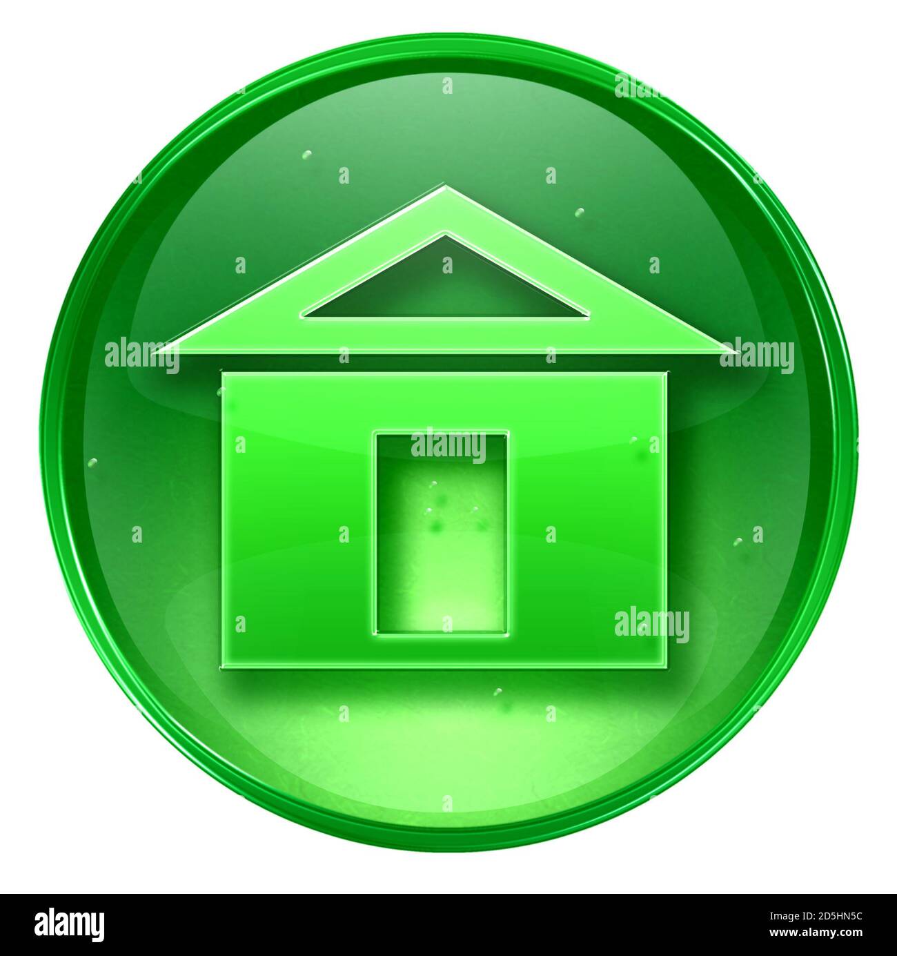 home icon green, isolated on white background Stock Photo - Alamy
