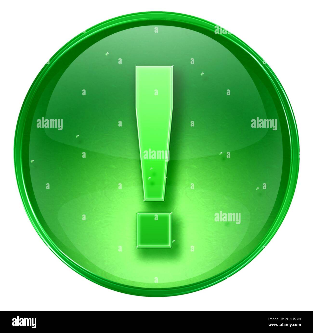Exclamation symbol icon green, isolated on white background Stock Photo ...
