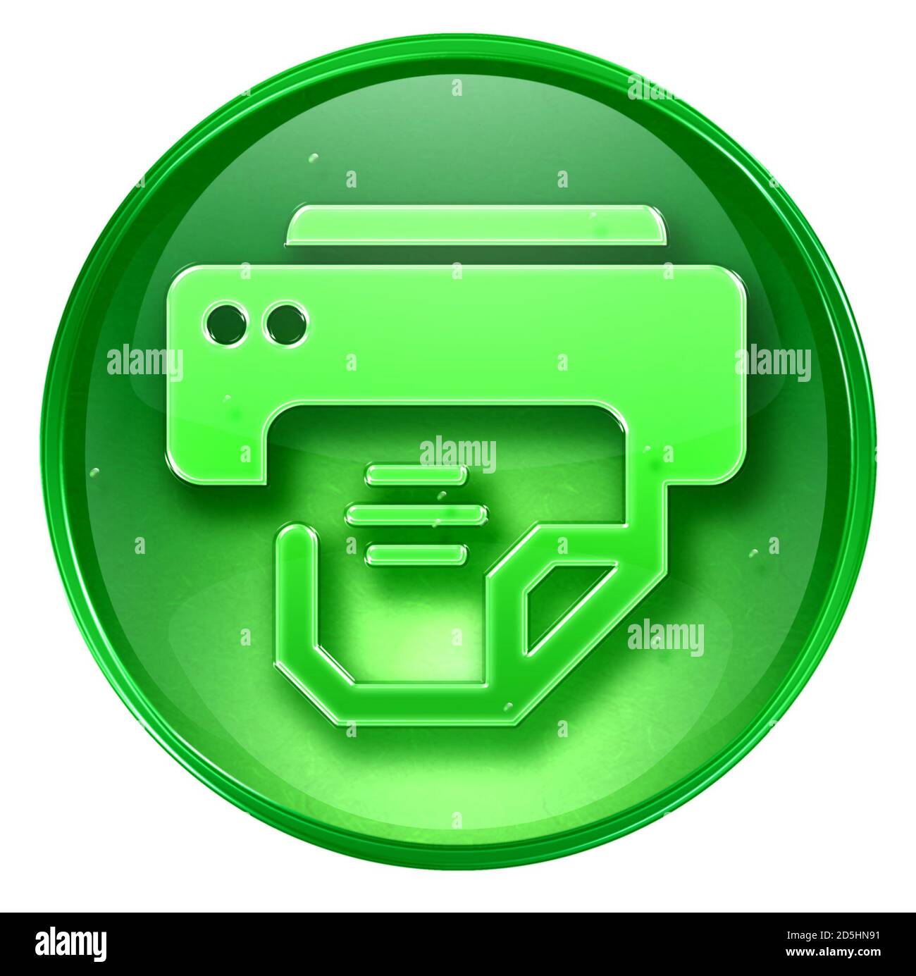 Printer icon green, isolated on white background Stock Photo - Alamy