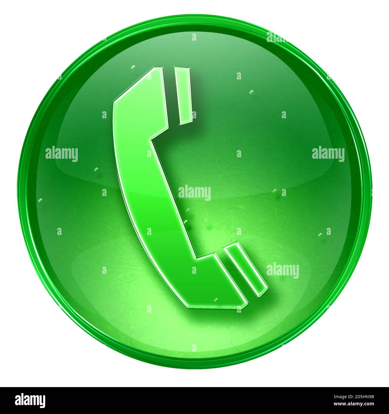 Phone icon green, isolated on white background Stock Photo - Alamy