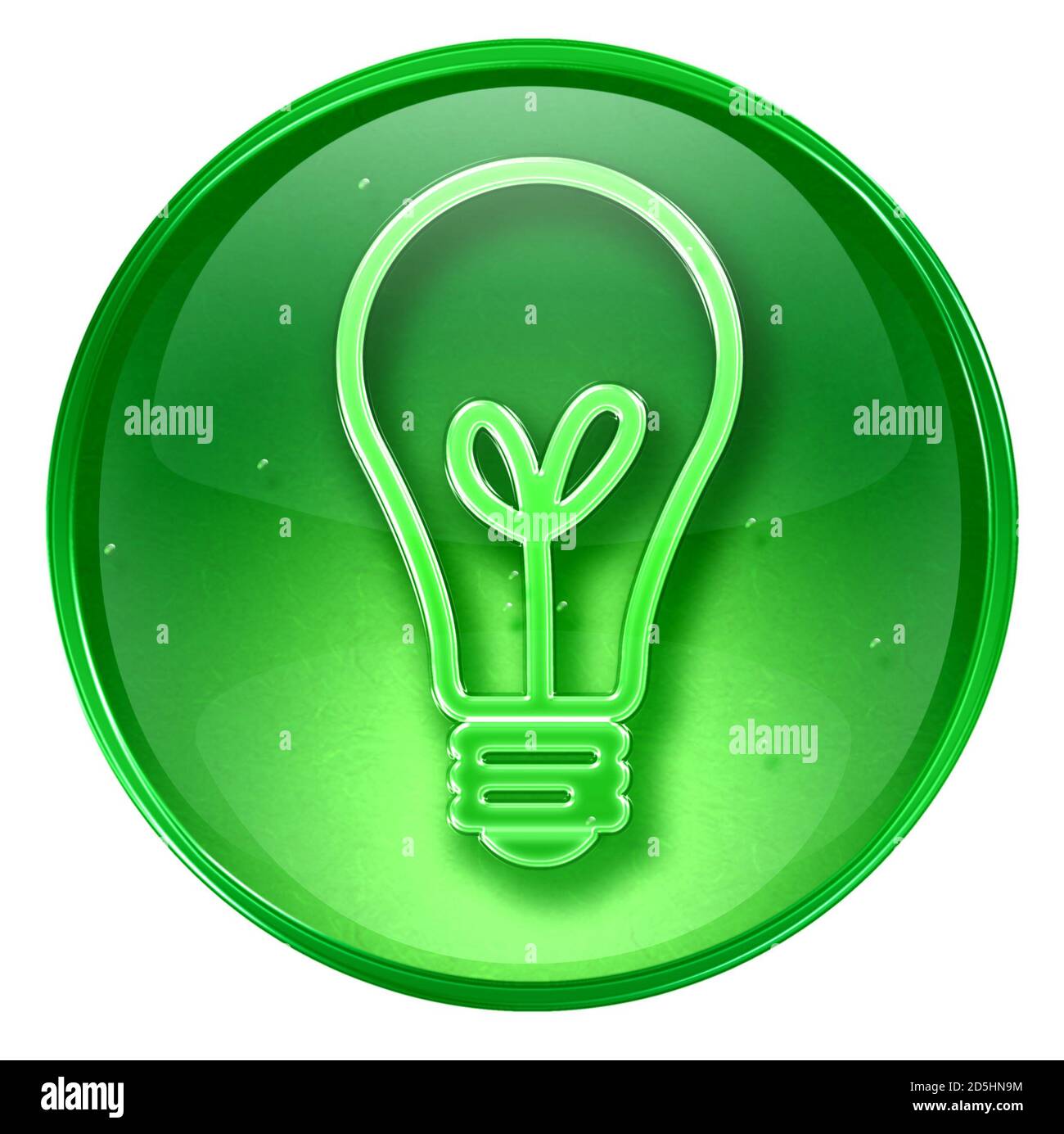 Light Bulb Icon green, isolated on white background Stock Photo - Alamy