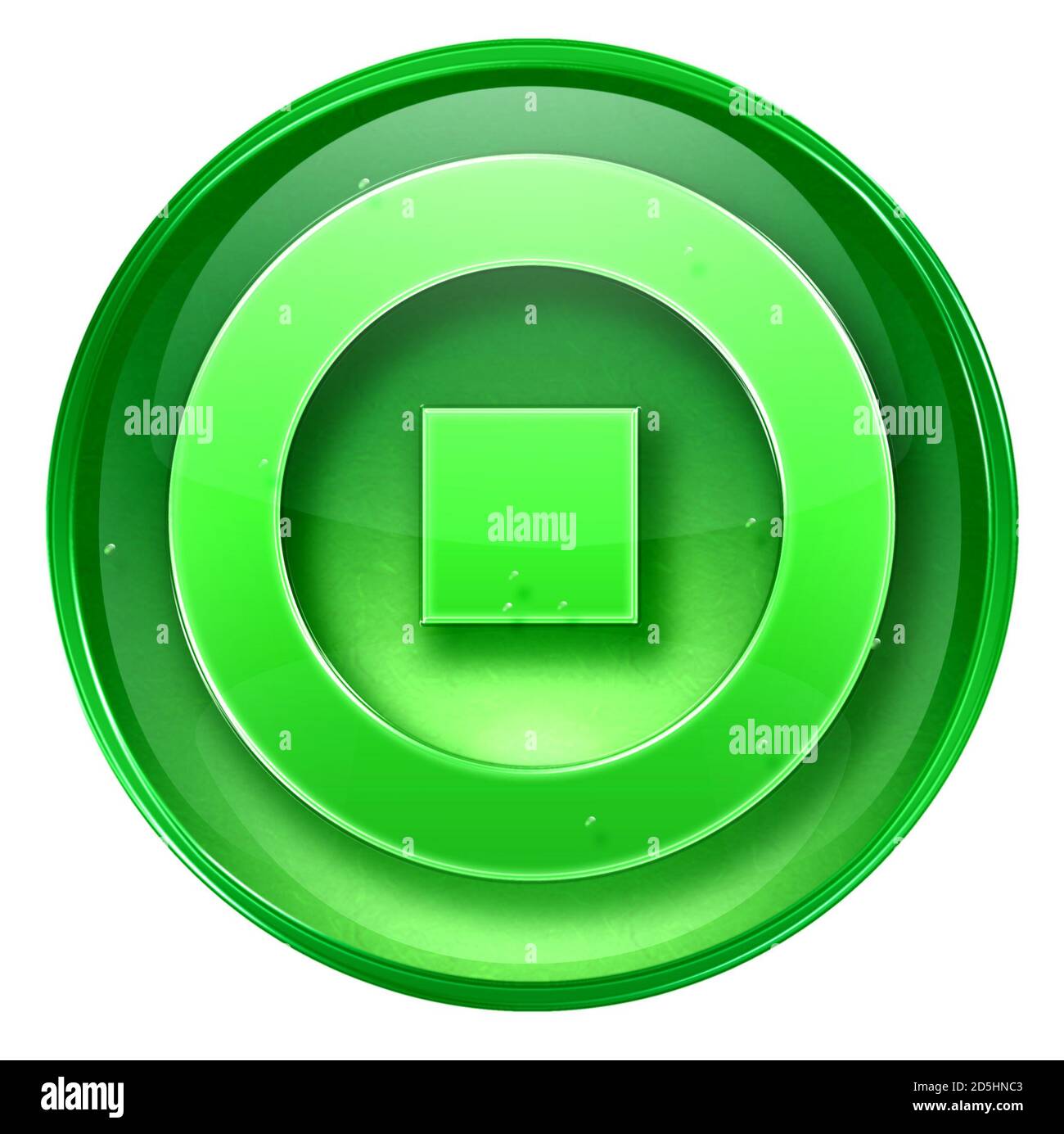 Stop icon green, isolated on white background Stock Photo - Alamy