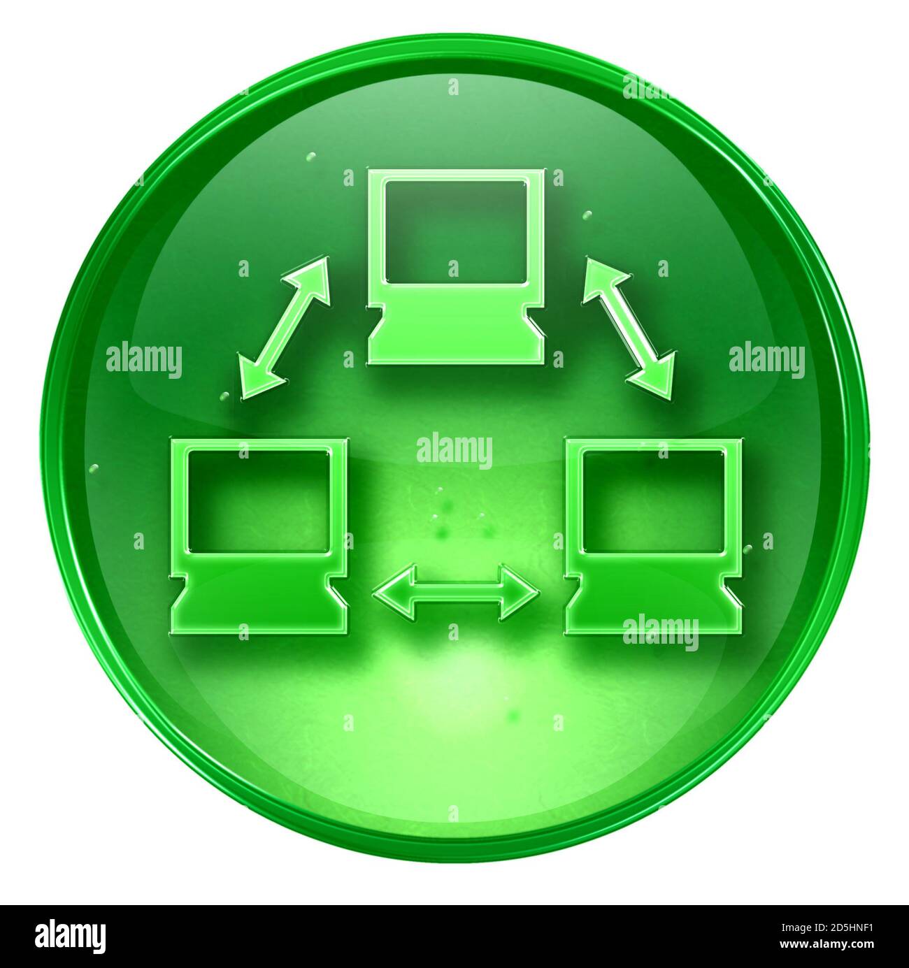 Network icon green, isolated on white background Stock Photo - Alamy