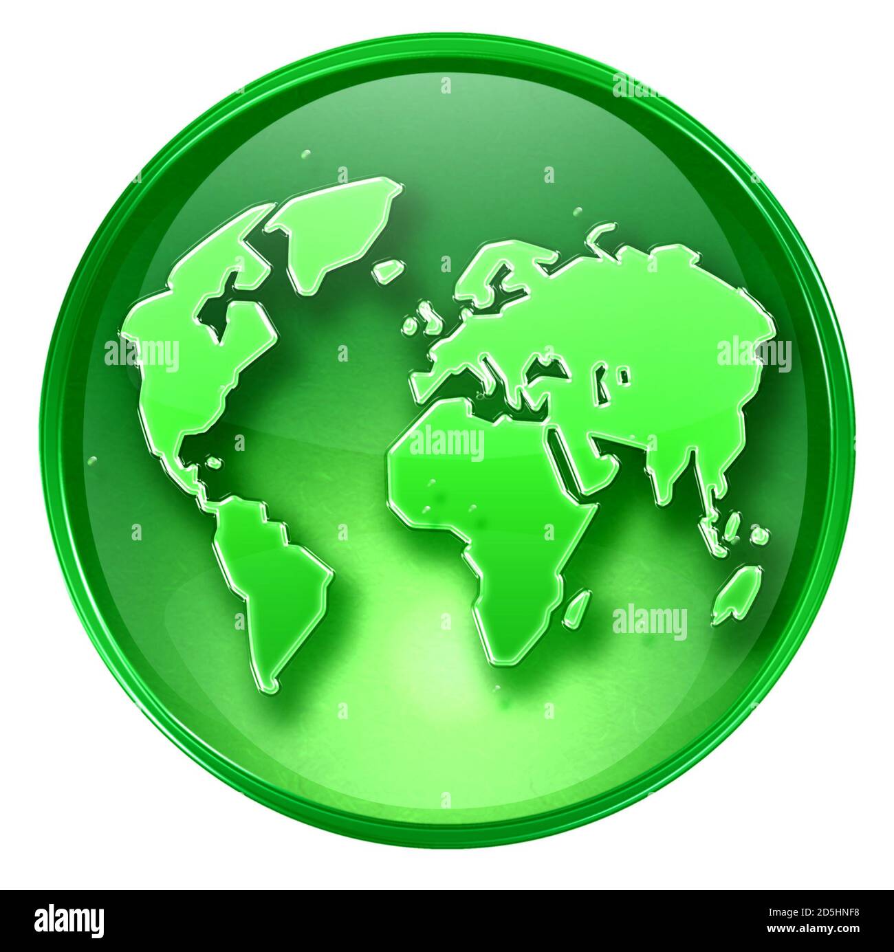 world icon green, isolated on white background Stock Photo - Alamy