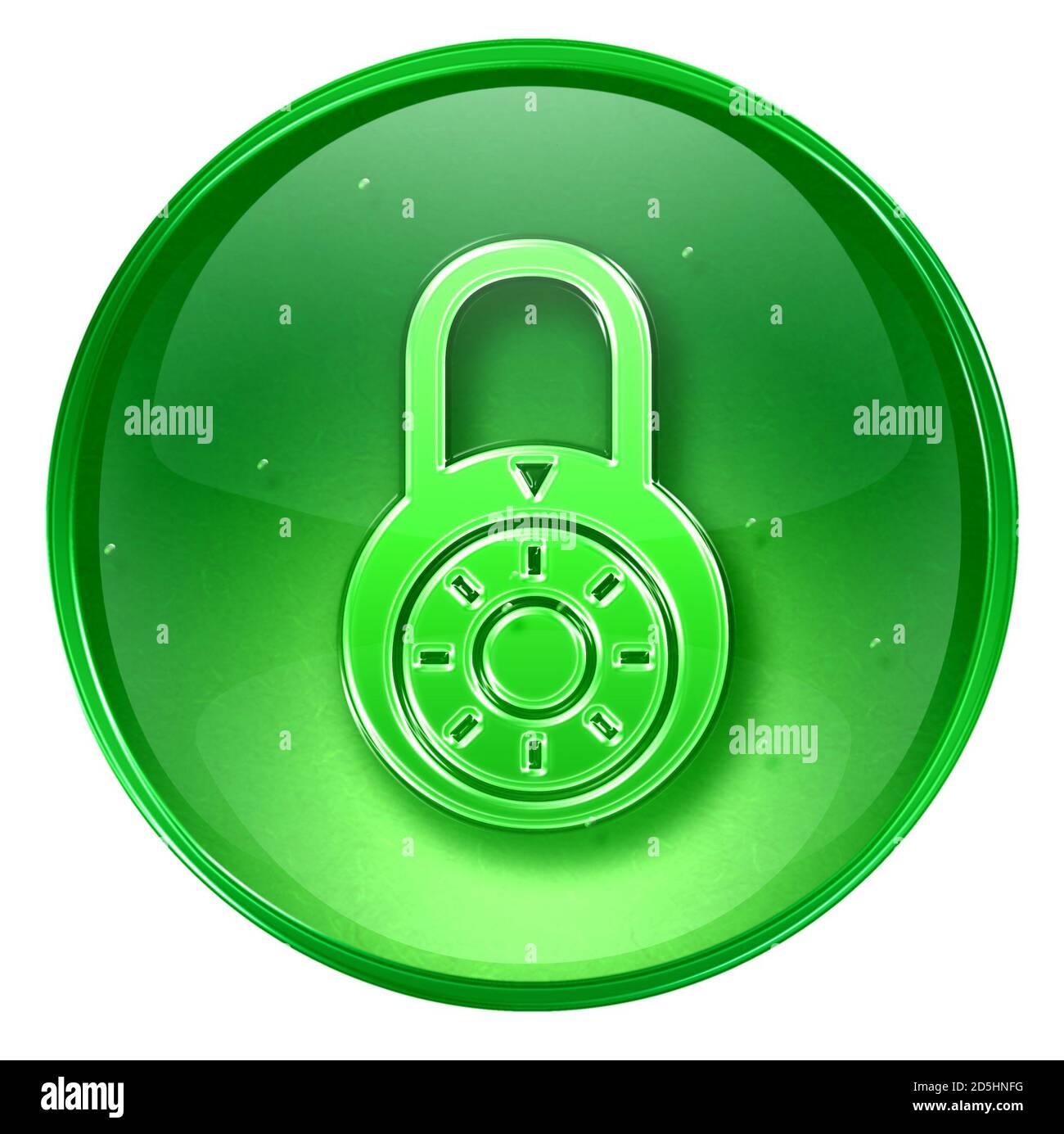 Lock off, icon green, isolated on white background Stock Photo - Alamy