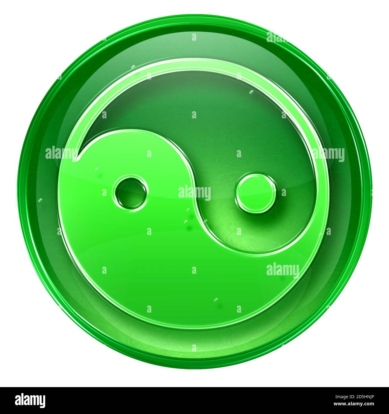 yin yang symbol icon green, isolated on white background Stock Photo ...