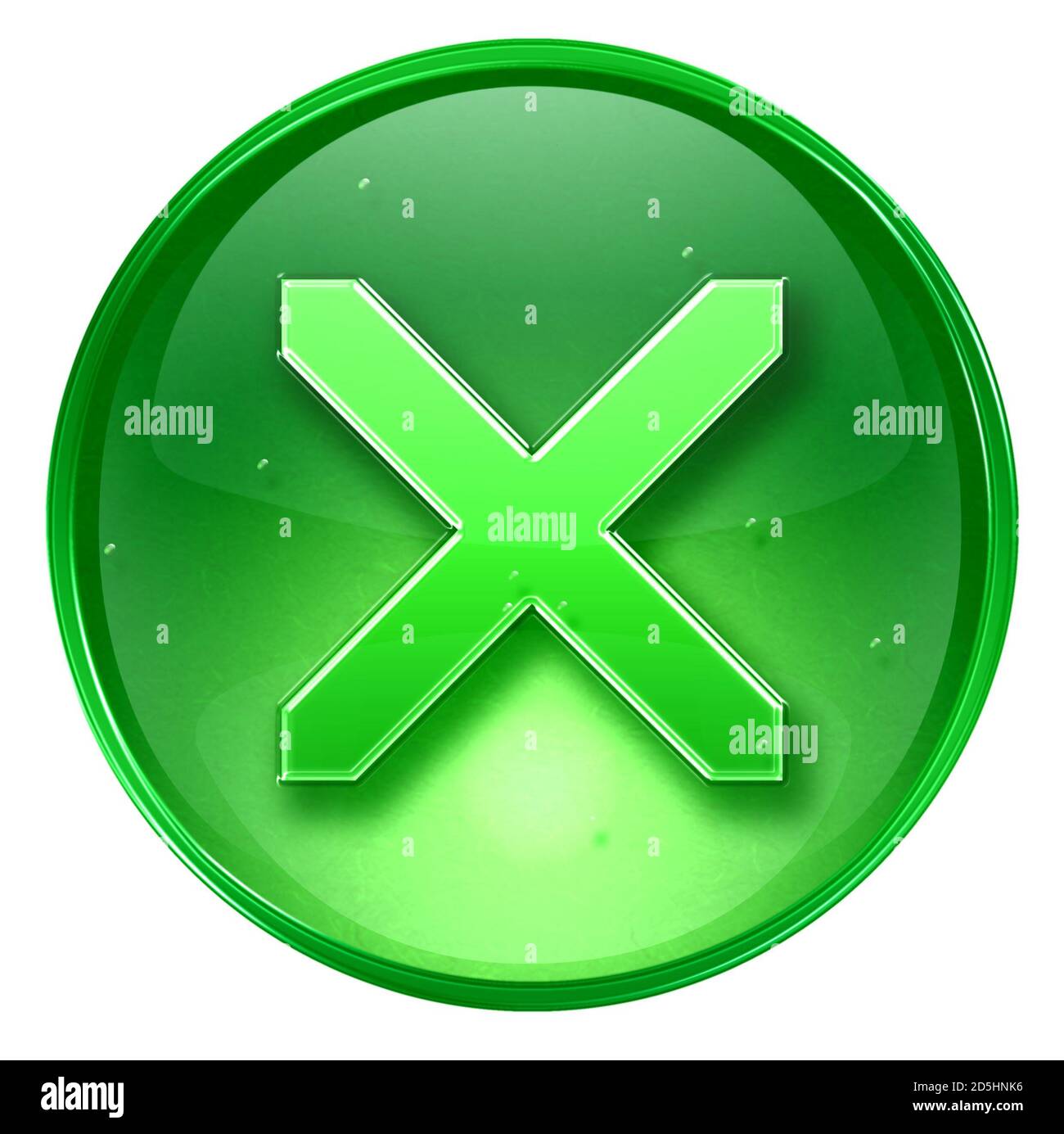 close icon green, isolated on white background Stock Photo - Alamy