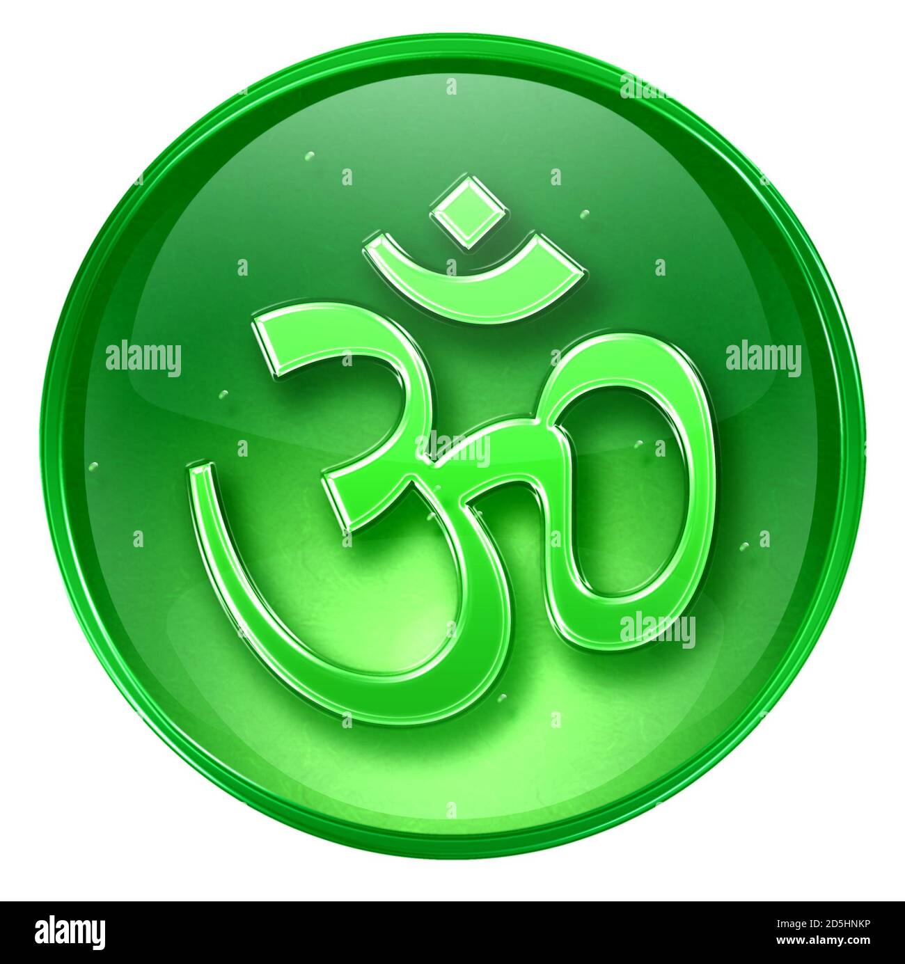 Om Symbol icon green, isolated on white background Stock Photo - Alamy